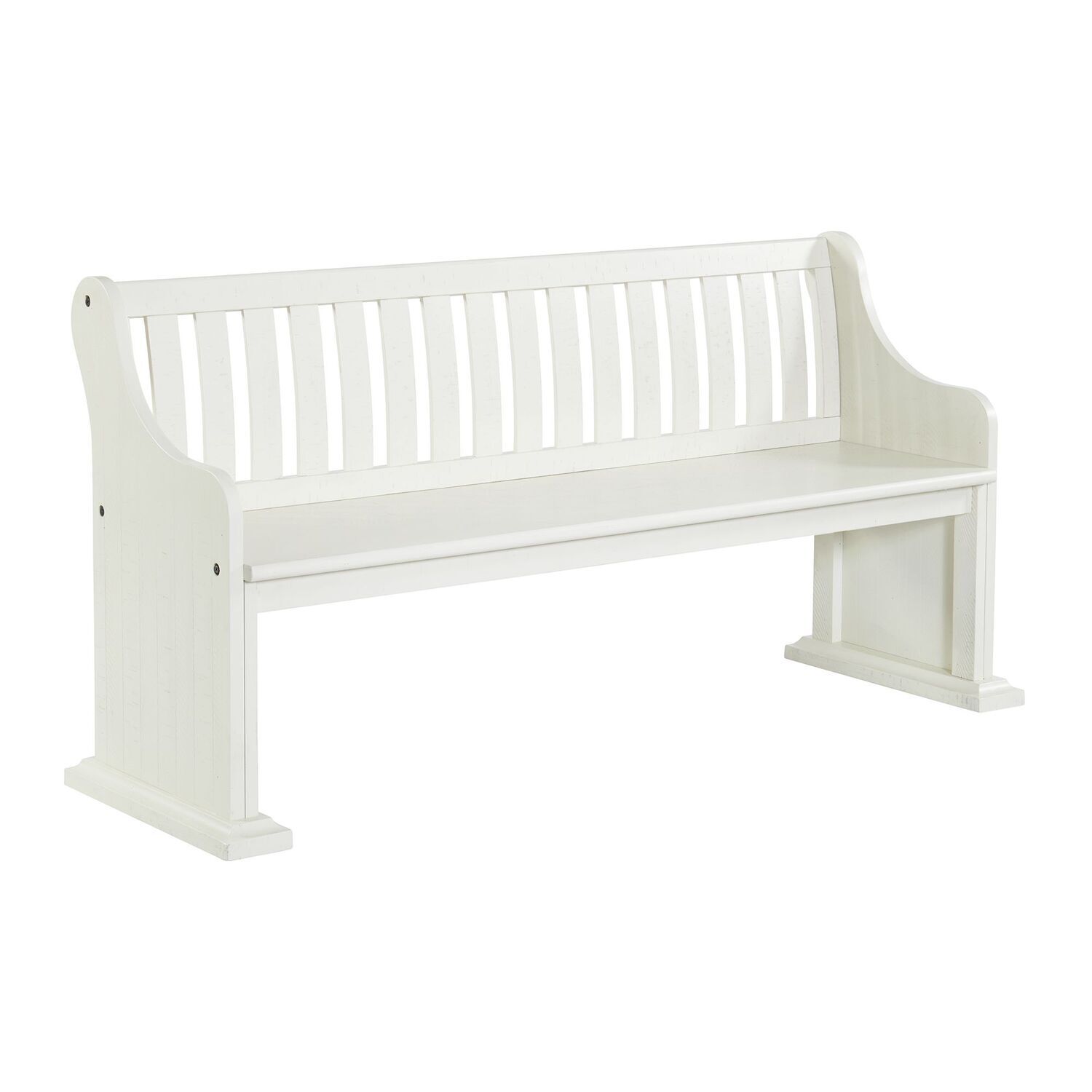 Rustic Bench White - Farmhouse Entryway Seating - Solid Wood Bench ...