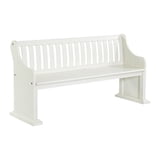 Rustic Bench White - Farmhouse Entryway Seating - Solid Wood Bench ...