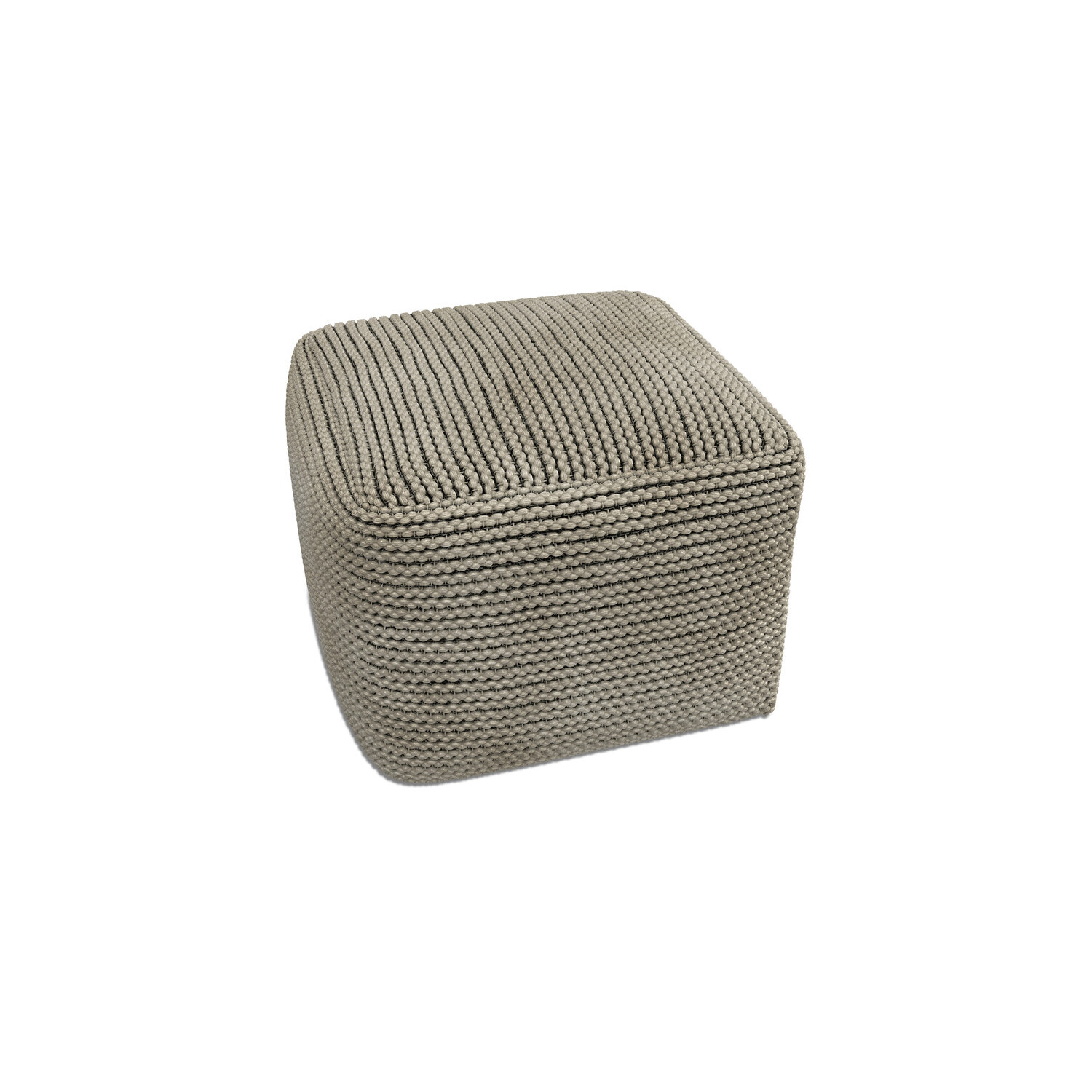 HomeStock Rustic Recluse Cream Pouf with Polystyrene Filling, Solid and Quality Fabric, Multi ...