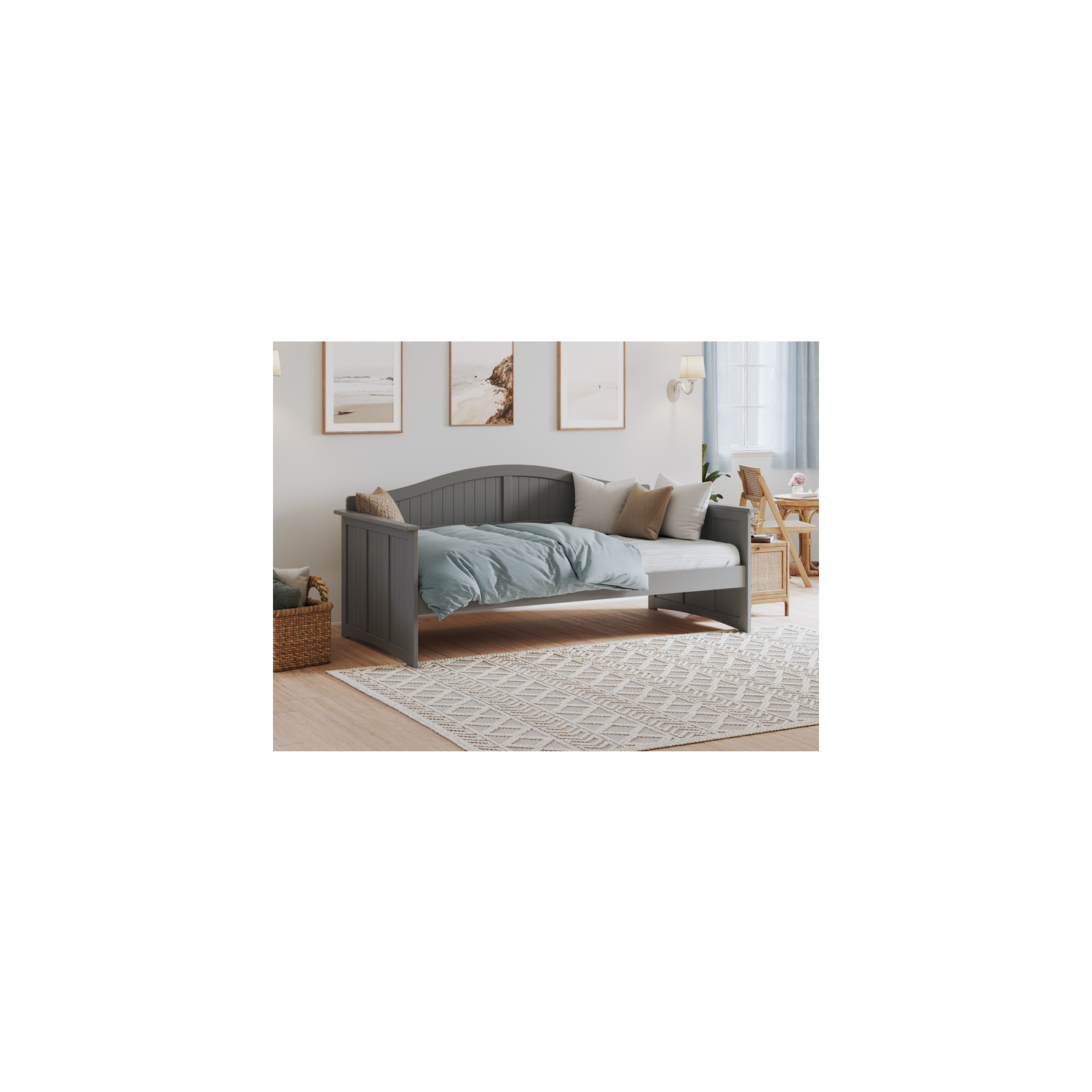 HomeStock Rustic Recluse Grey Twin Wood Daybed - 78.75" L x 40" W x 34. ...