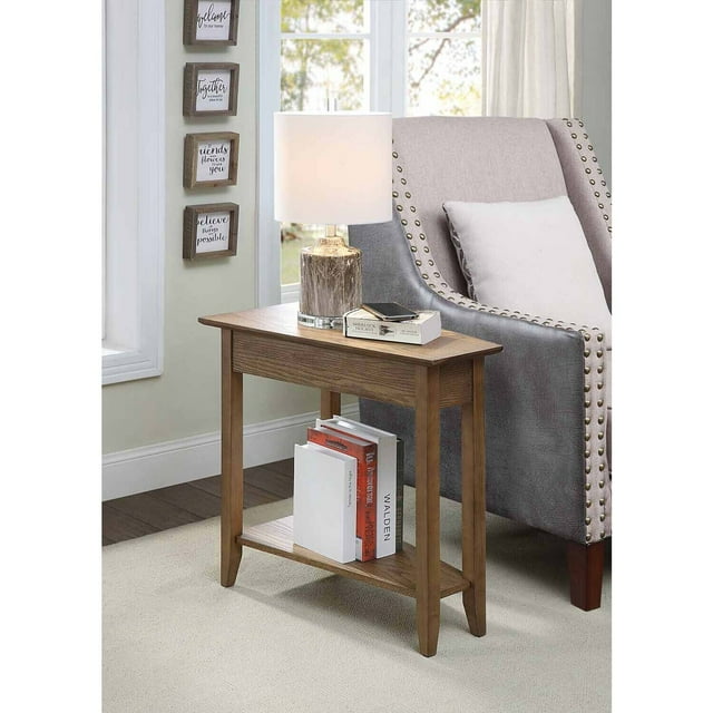 HomeStock Rustic Recluse Wedge End Table With Shelf - Walmart.com