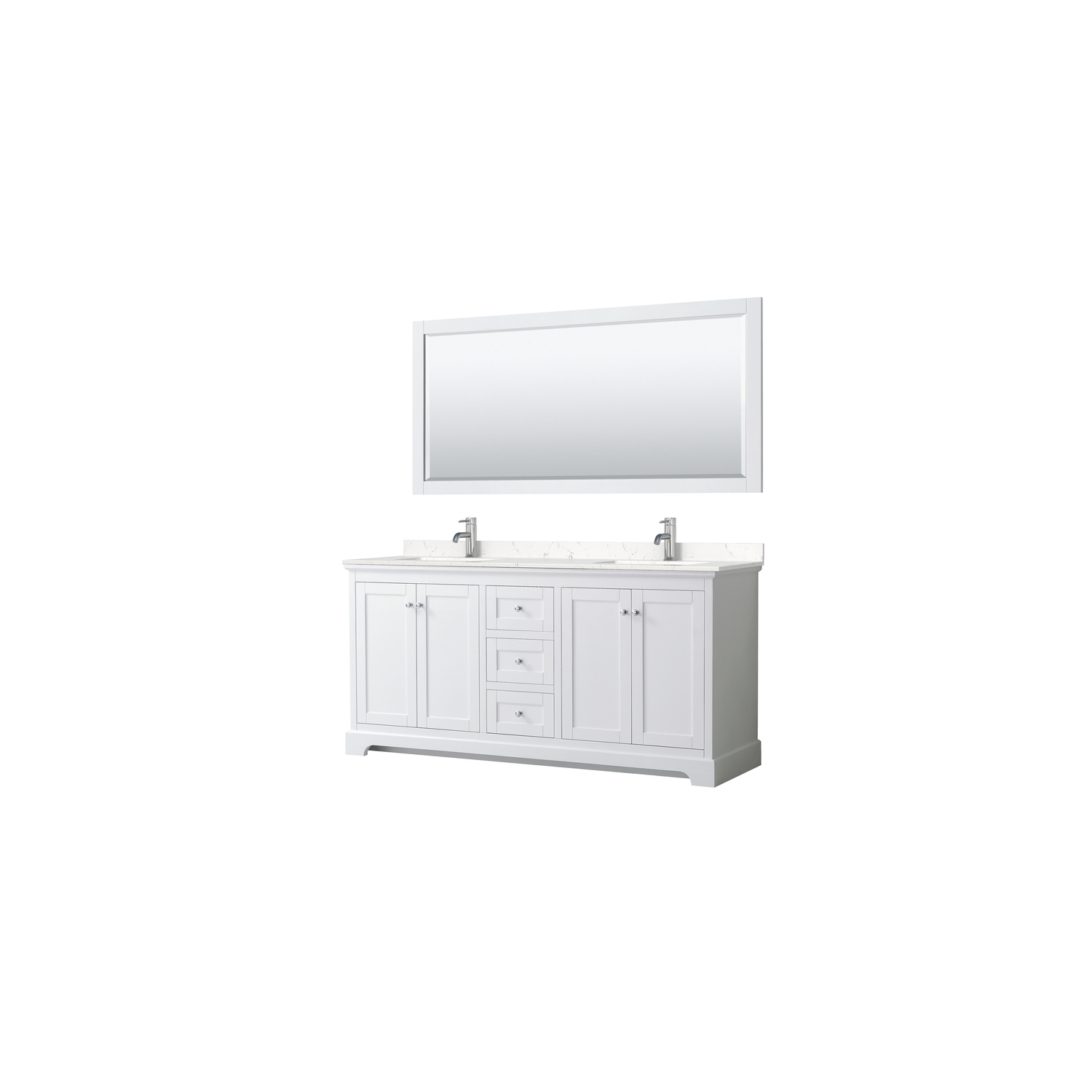 HomeStock Rustic Refinement 72 Inch Double Bathroom Vanity in White ...