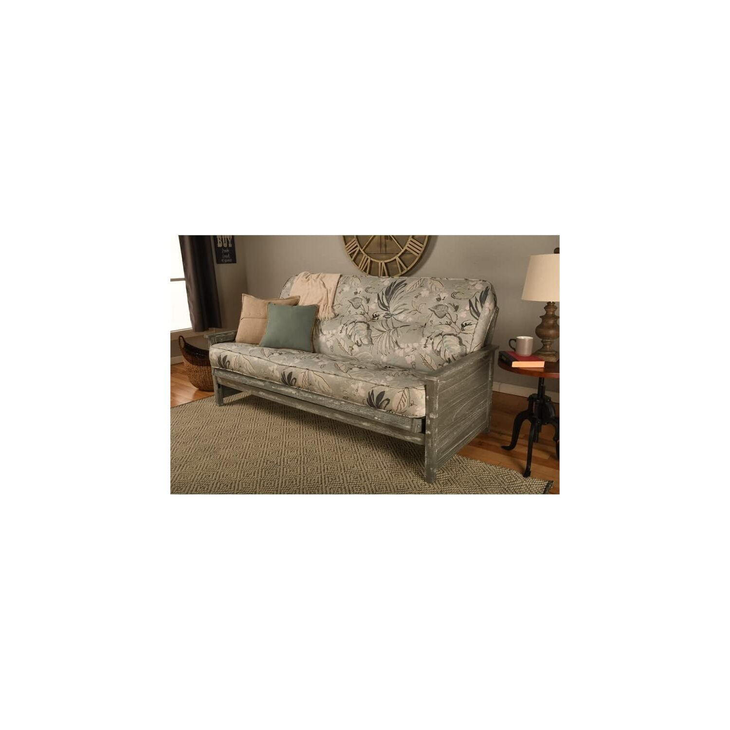 HomeStock Rustic Refinement Full Size Weathered Finish Futon Frame Set ...