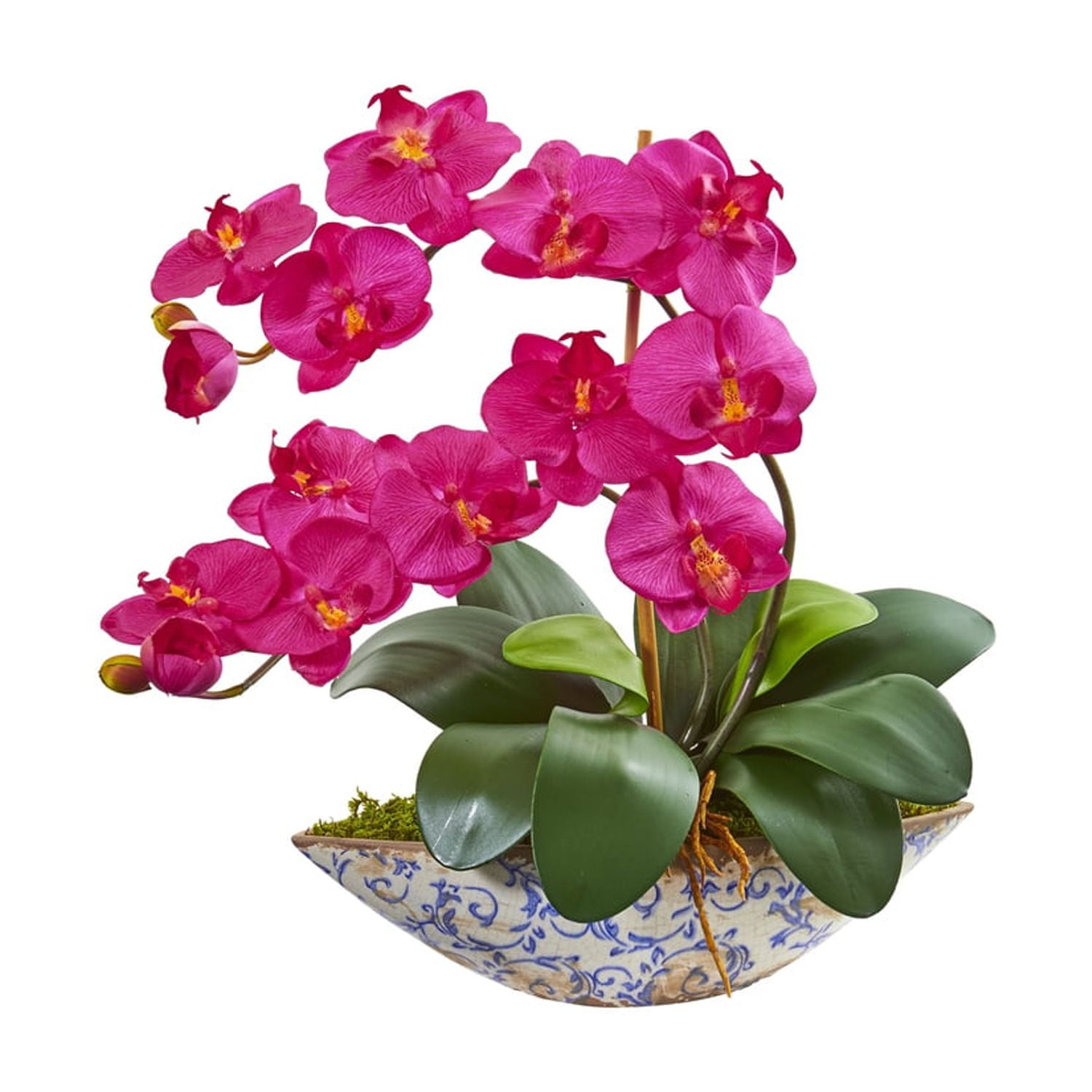 HomeStock Rustic Refinement Orchid Artificial Arrangement In Vase ...