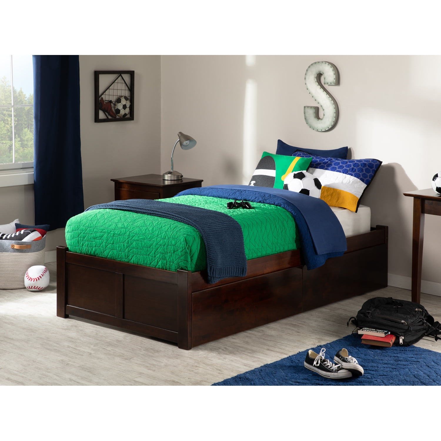 Homestock Artisanal Abode Platform Bed With Flat Panel Footboard And ...