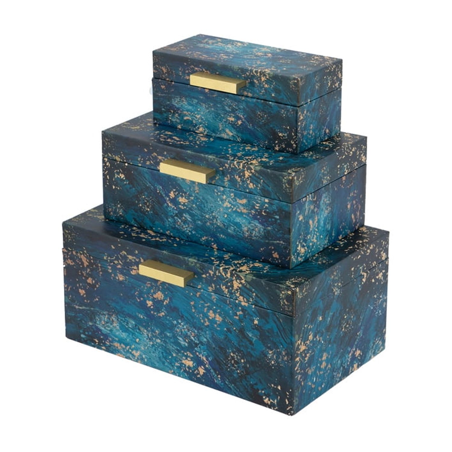 HomeStock Rustic Refinement Rectangular Decorative Boxes - Set of 3 ...