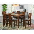 Rustic Gathering Table Set - Kitchen Dining Table & Bar Stools - Solid ...