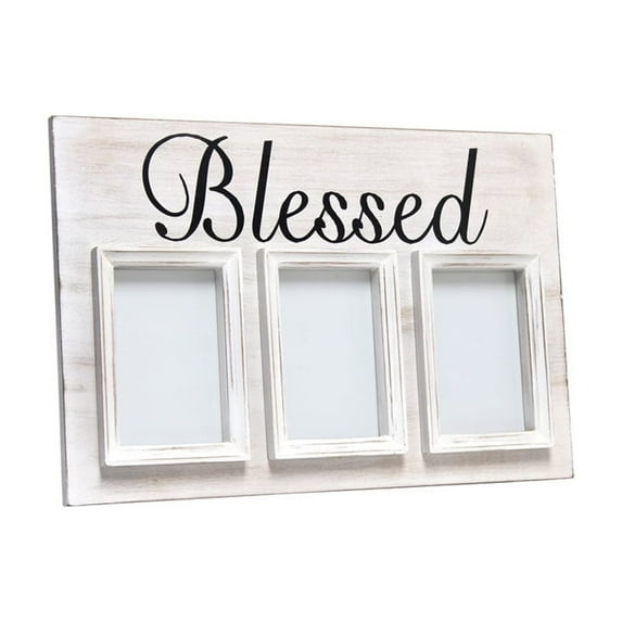 HomeStock Rustic Retreat 3 Photo Collage Frame 4x6 Picture Frame, White ...