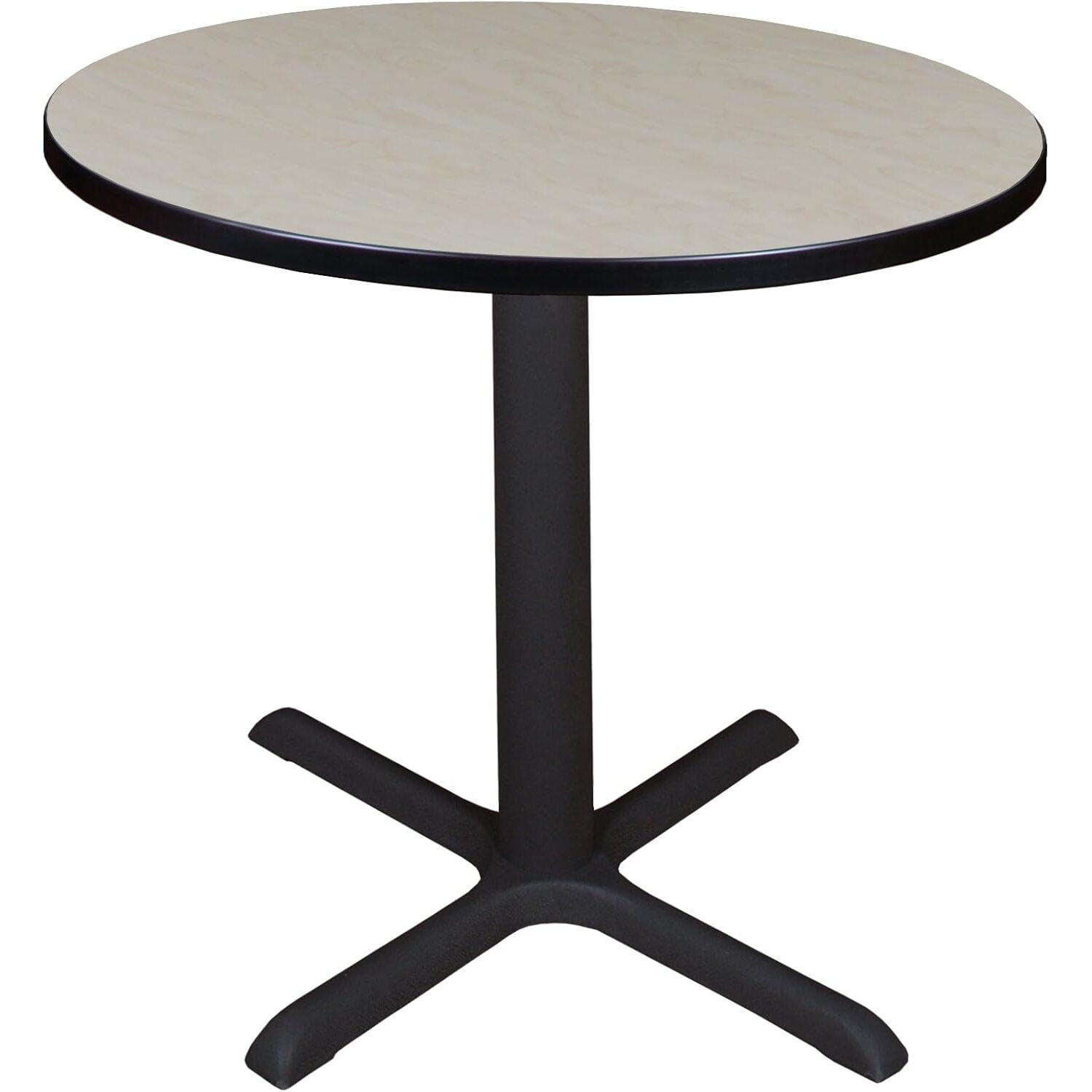 HomeStock Rustic Retreat 30" Round Breakroom Table- Maple, Adjustable ...