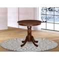 Round Dining Table - Rustic Wood Table, 30 Inch, Pedestal Base, Kitchen ...