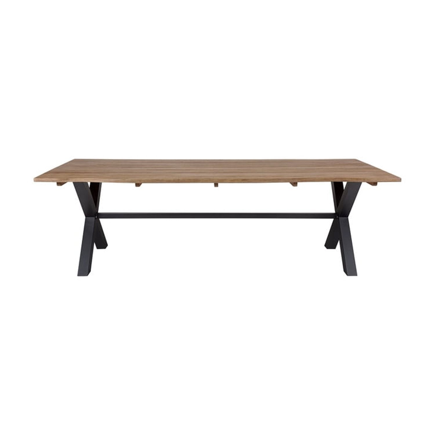 Patio Dining Table - Eucalyptus Wood & Metal Base - Live Edge Outdoor ...