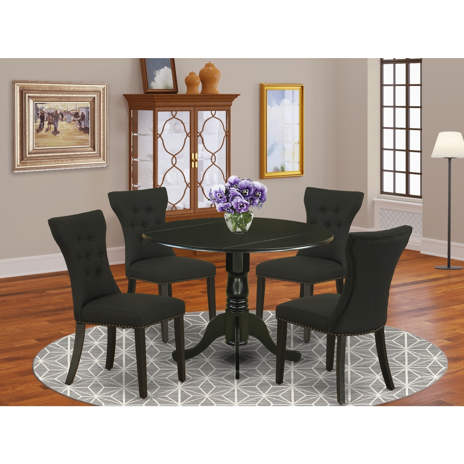 Homestock Rustic Revival 5 Piece Round Dinette Set Included A Dining ...