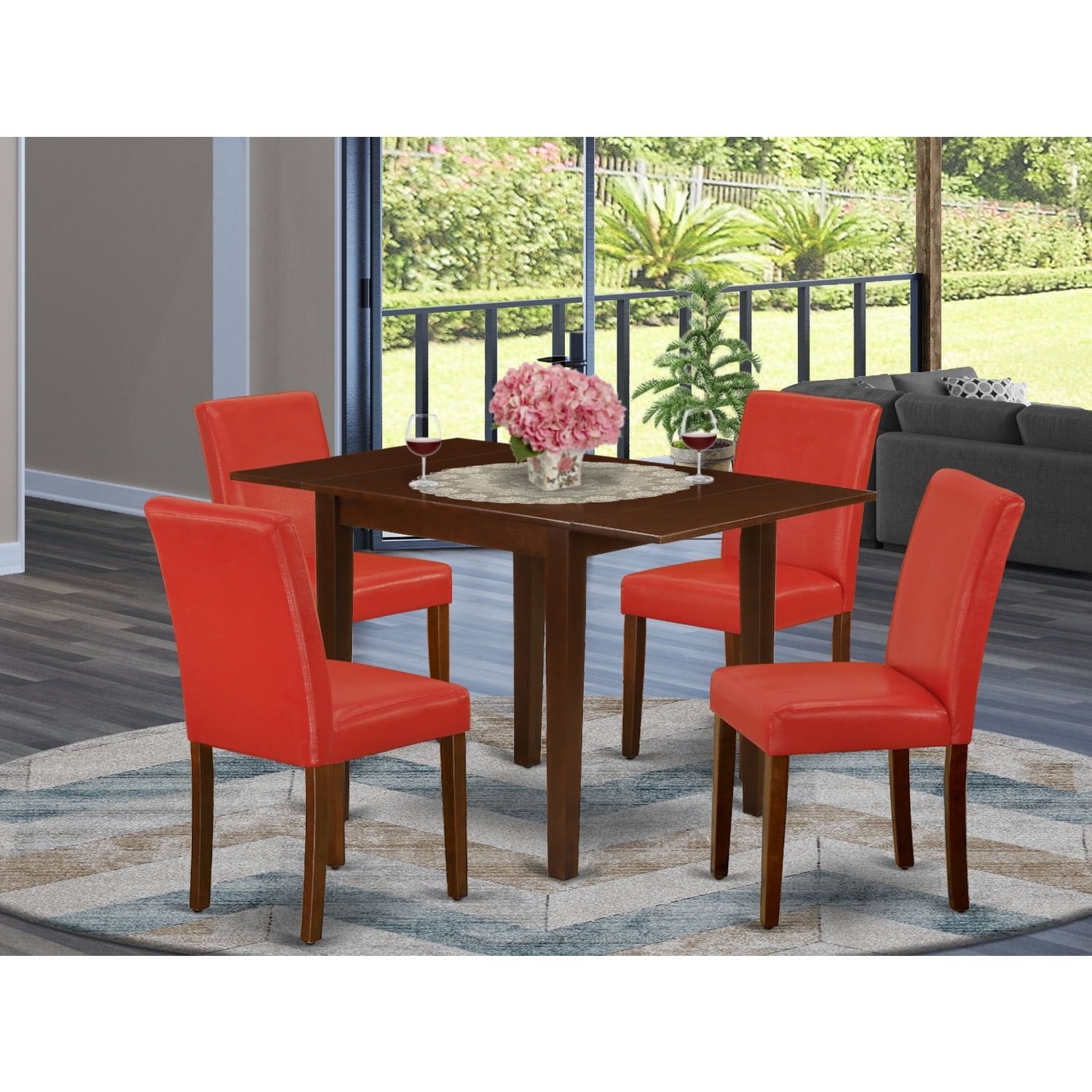 HomeStock Rustic Revival Dining Table Set Contains a Rectangle Wooden ...