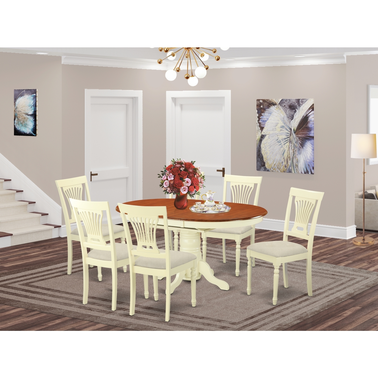 HomeStock Rustic Revival Set - Avon Table With Chairs - Walmart.com