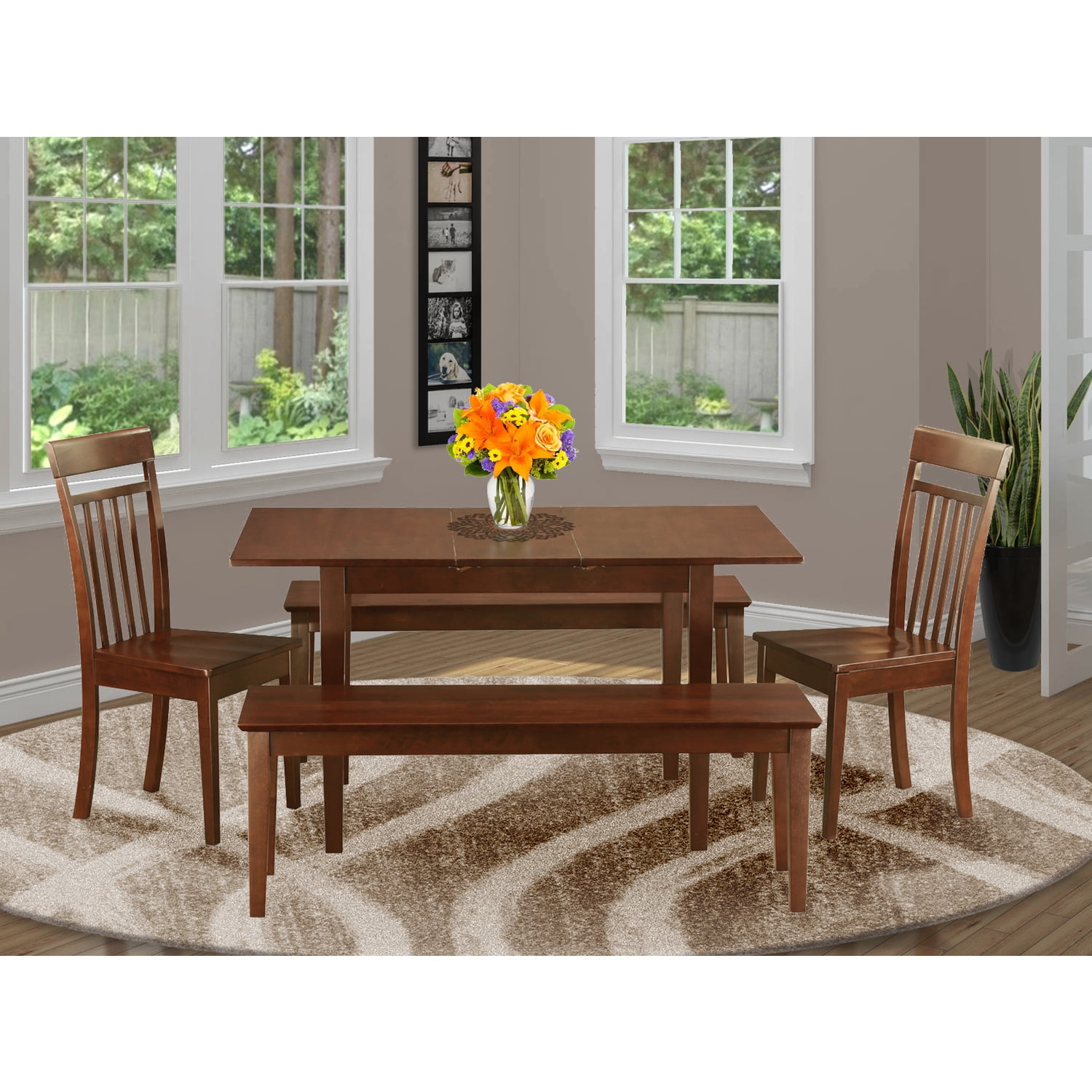 Rustic Dinette Set for 4 - 5 Piece Table & Chair Set - Farmhouse ...