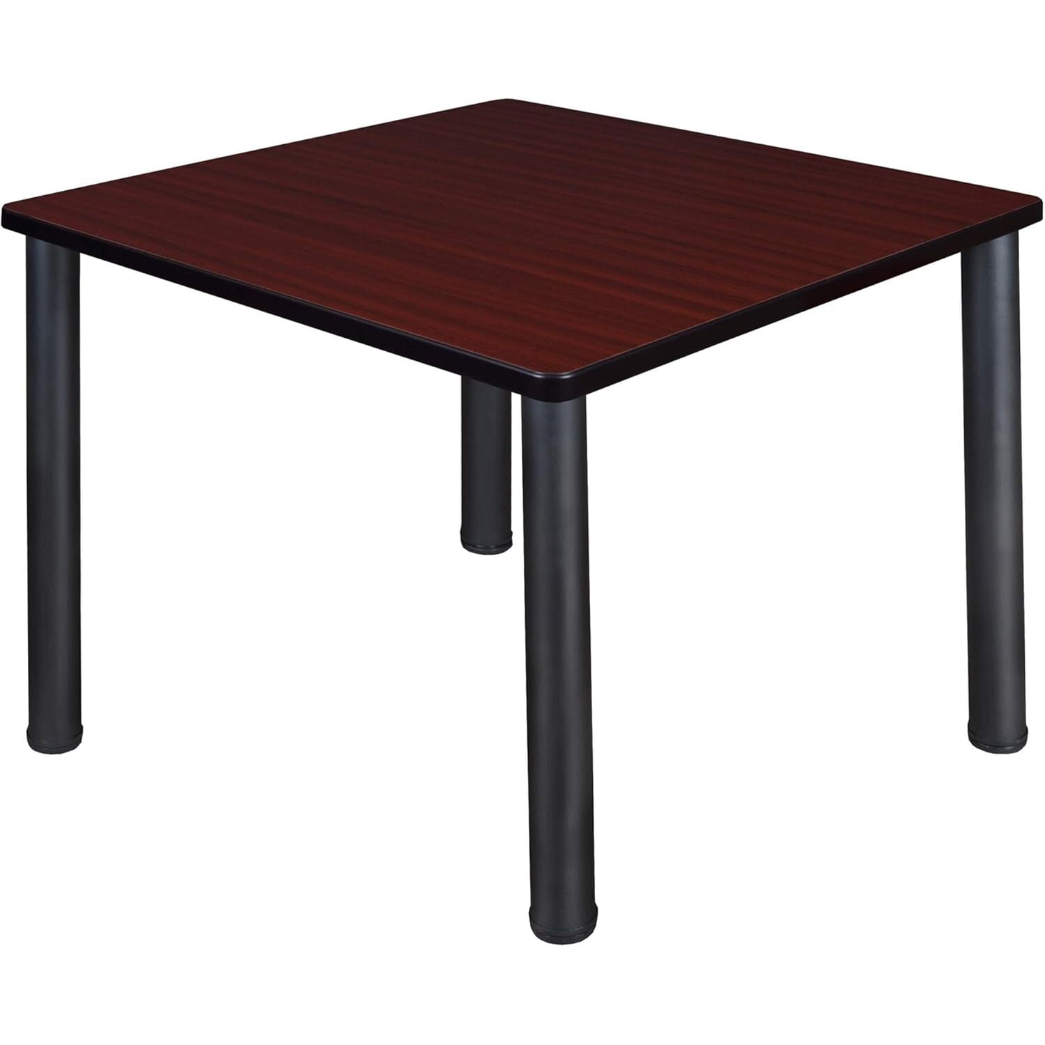 HomeStock Rustic Romance 42" Square Breakroom Table- Mahogany/ Black ...