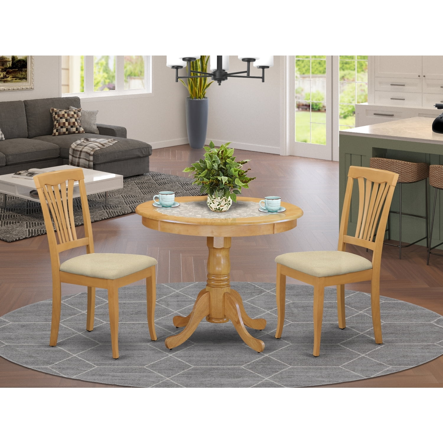 HomeStock Rustic Romance Dining Set-Small HomeStock Table And 2 ...