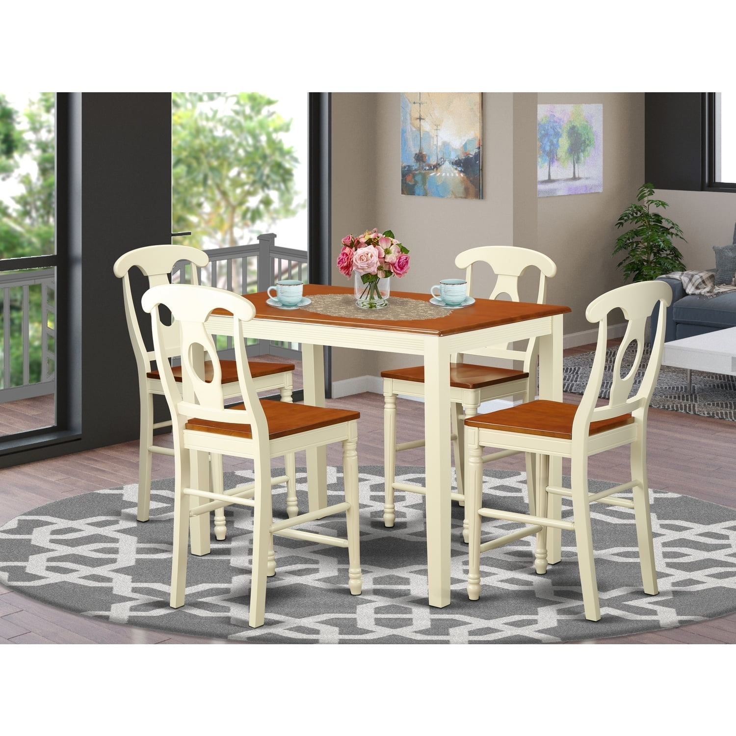 Rustic Counter Height Table Set - Pub Table & Bar Stool - Kitchen ...