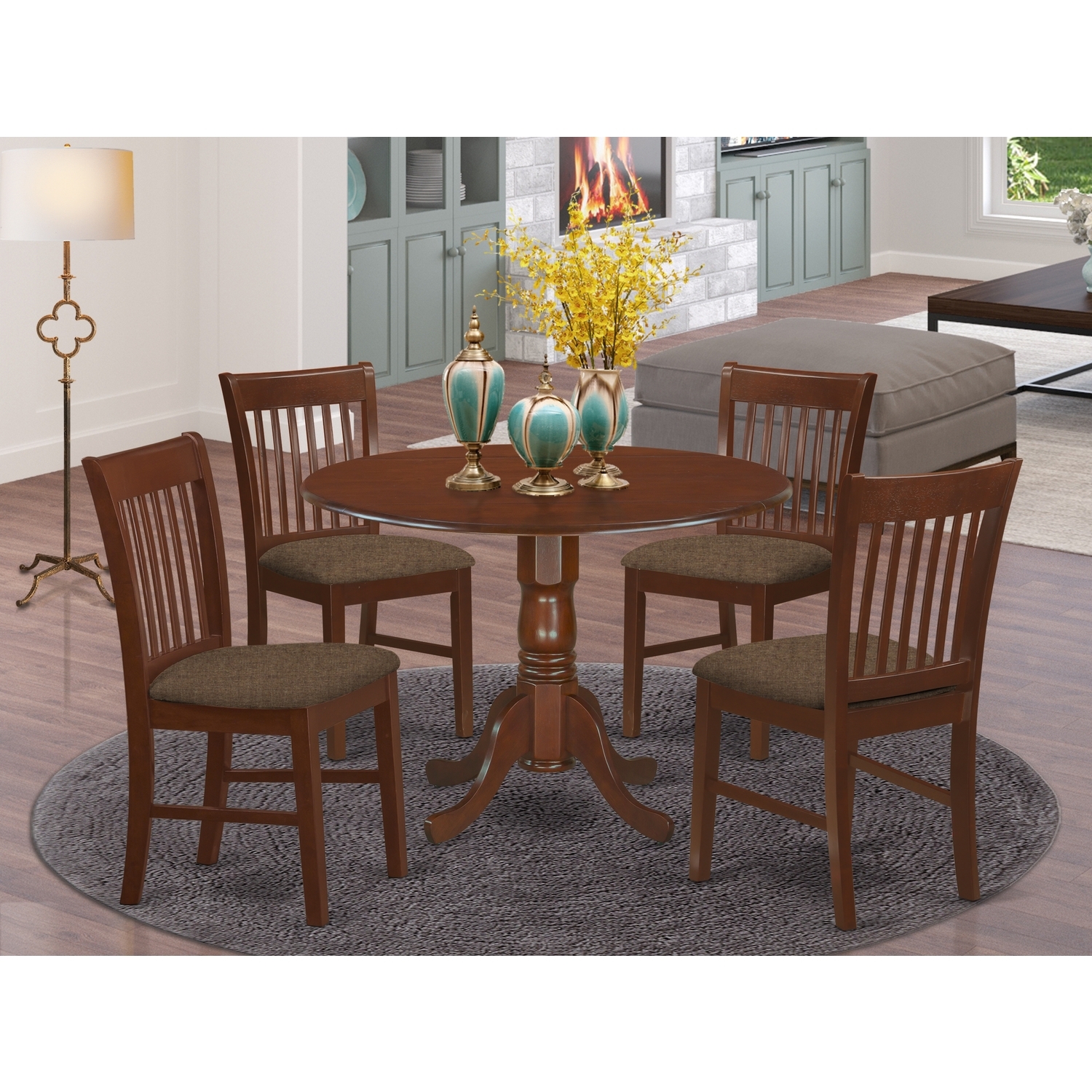 HomeStock Seaside Serenity Small Kitchen Table Set-Round Table And ...
