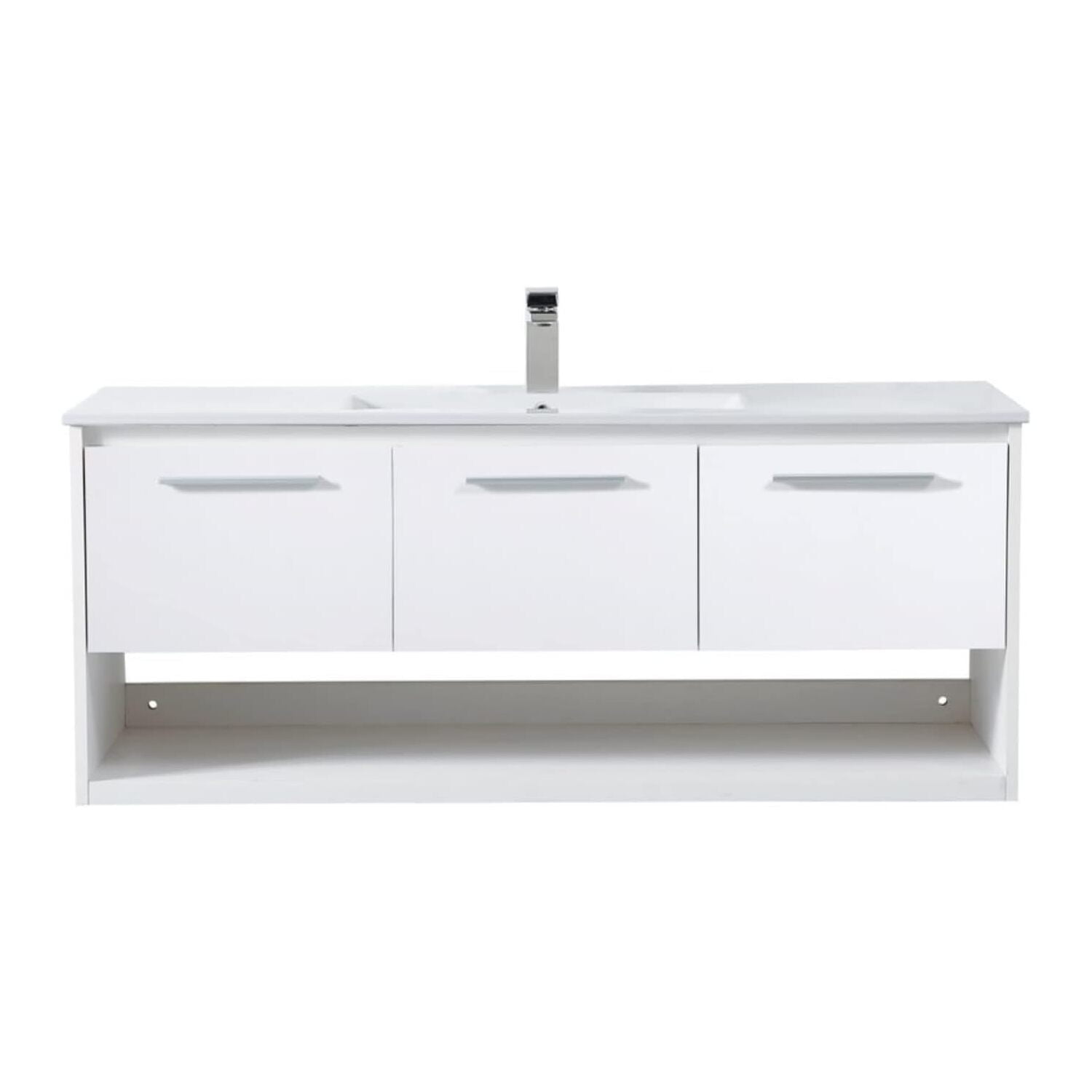 48 Inch Floating Bathroom Vanity - Modern Single Sink Vanity White ...
