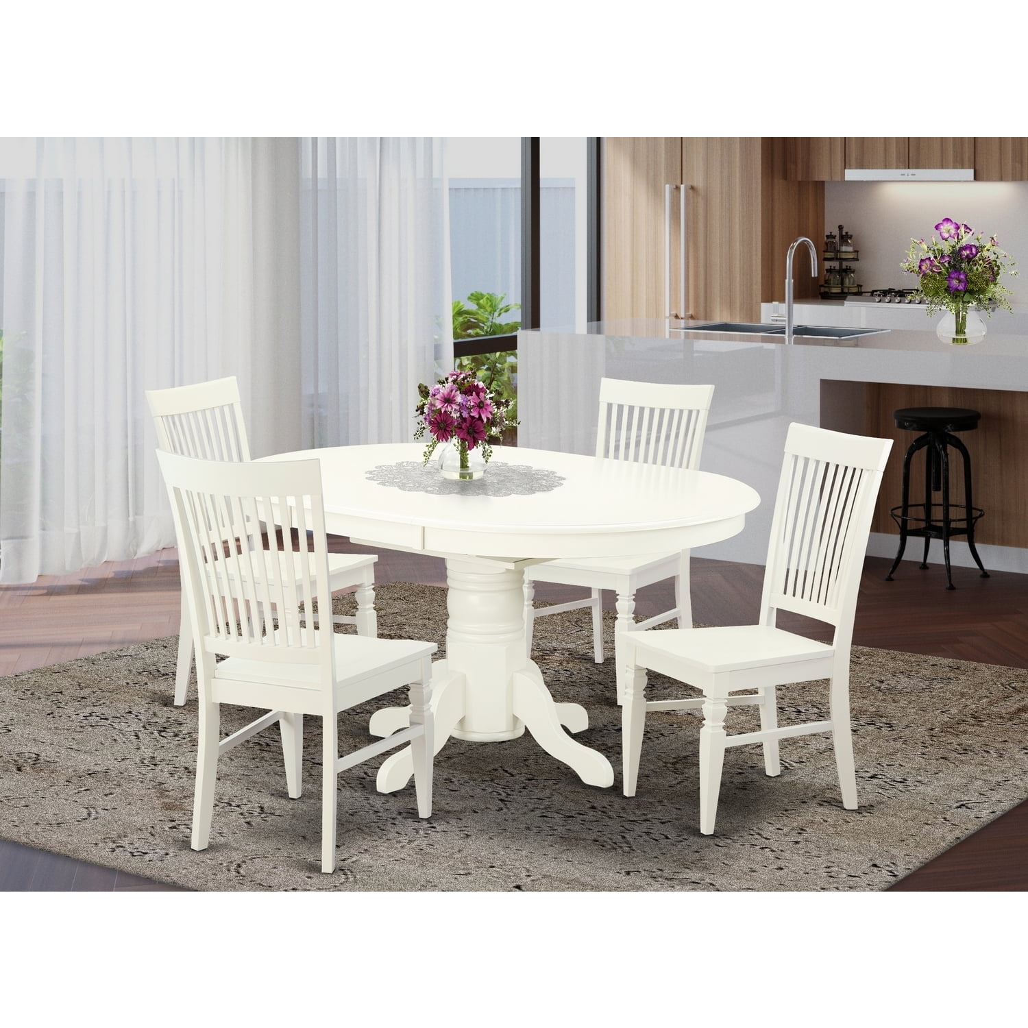HomeStock Shabby Elegance 5 Pc Dining Set With A Kitchen Table And 4 ...