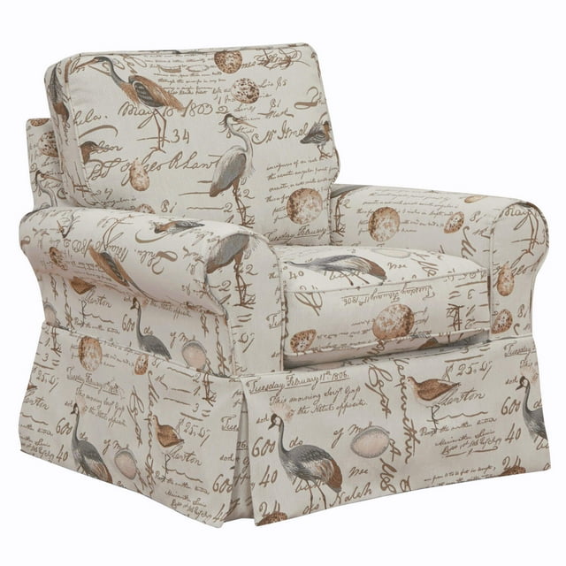HomeStock Slipcovered Swivel Rocking Chair , Bird Script - Walmart.com