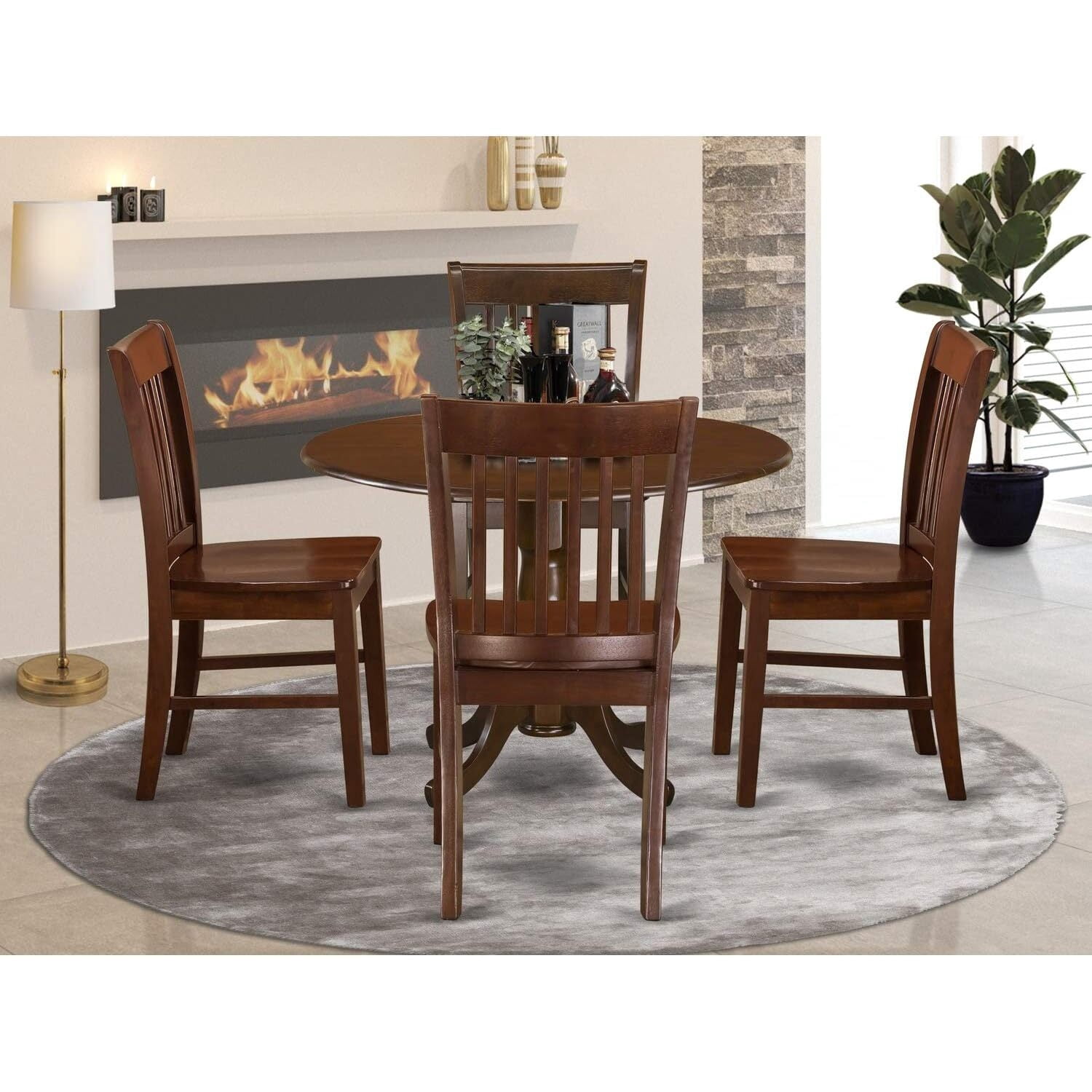 HomeStock Small Kitchen Table Set - Round Table And Dinette Chairs ...