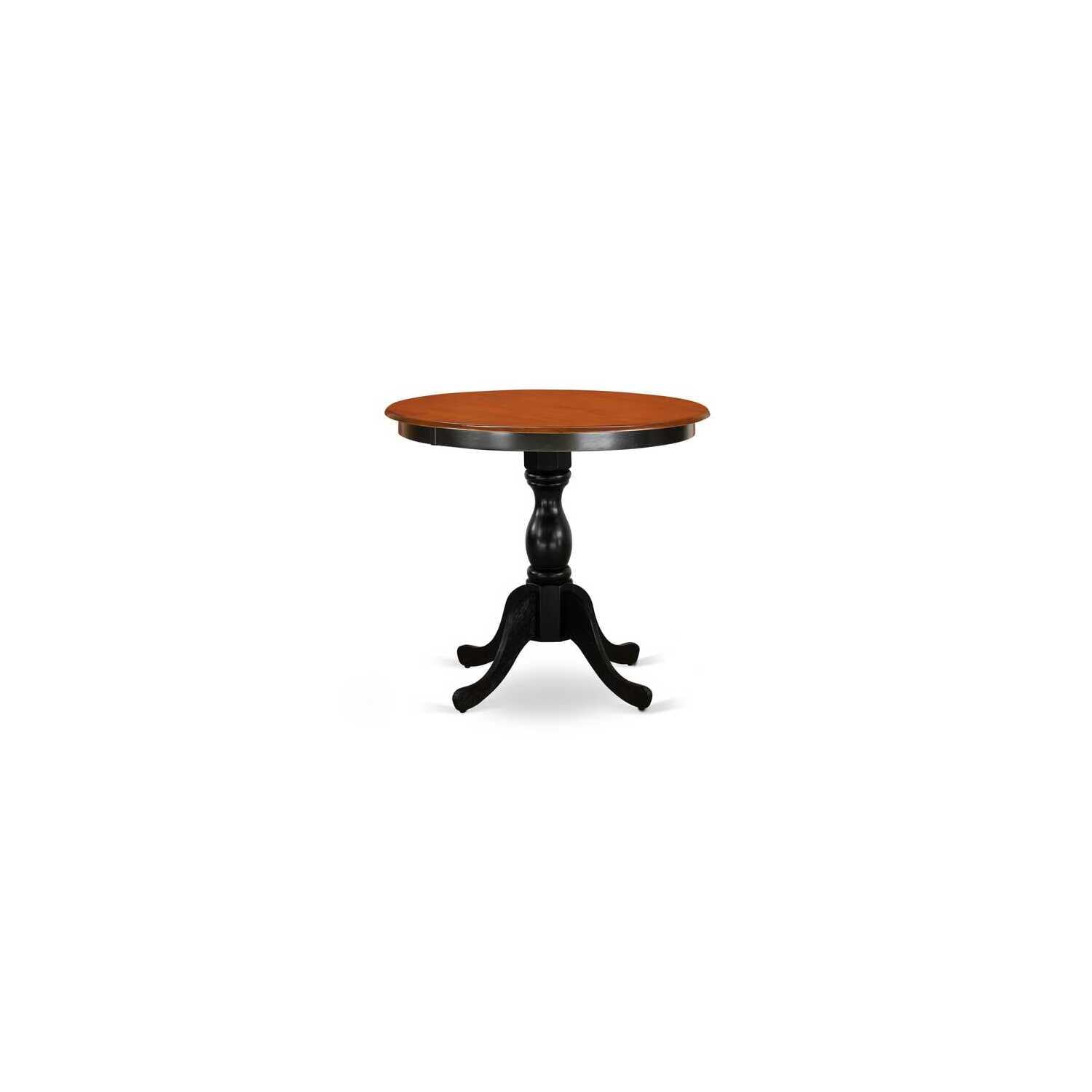 HomeStock Sophisticated Simplicity 3-Piece Dining Set, Black Round ...