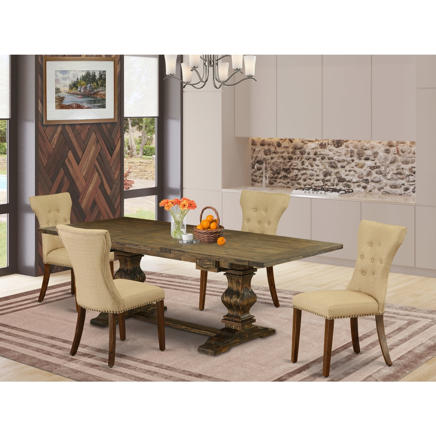 HomeStock Sophisticated Simplicity 5-Piece Dining Room Table Set ith ...