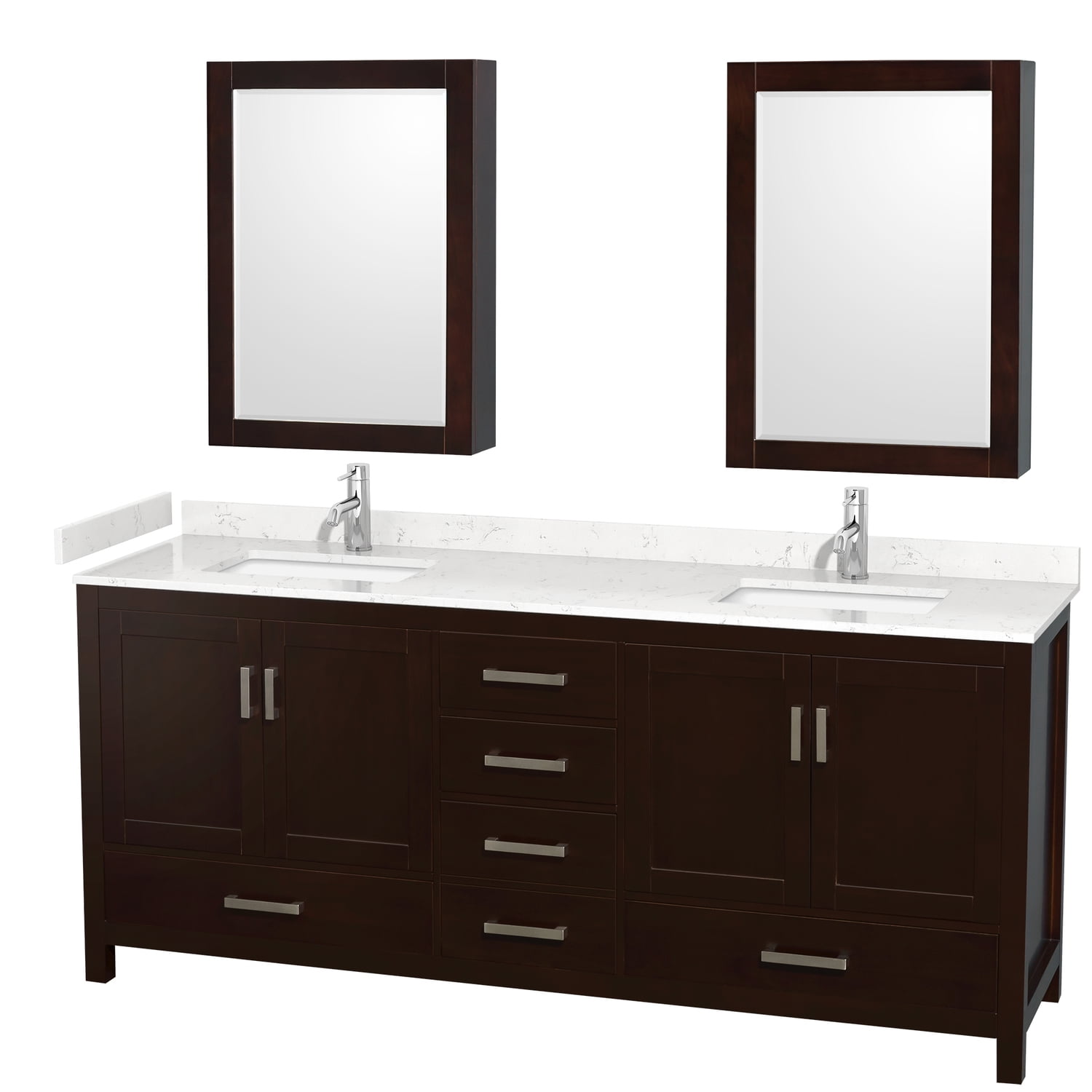 HomeStock Sophisticated Simplicity 80 Inch Double Bathroom Vanity in ...