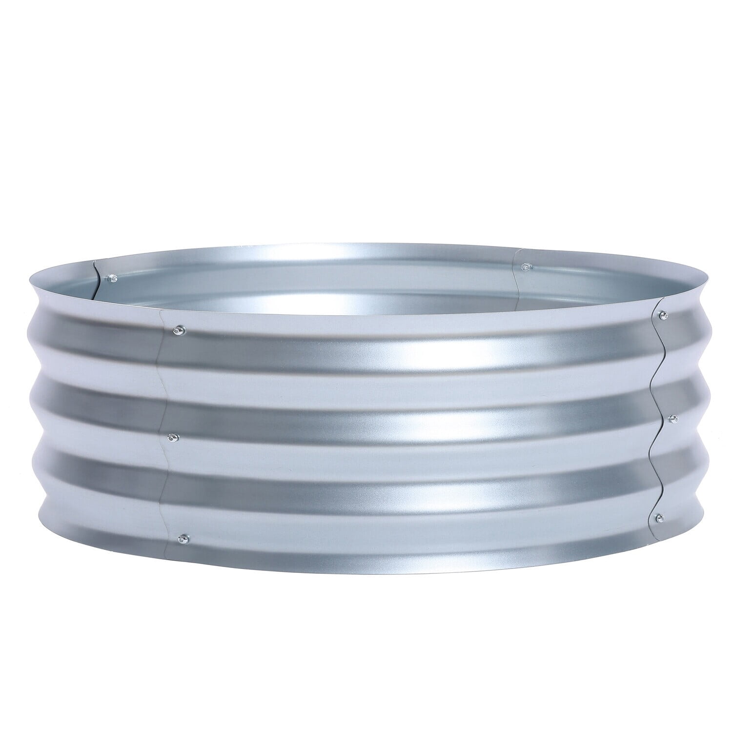 HomeStock Sophisticated Simplicity s 3Ft Round Galvanized Metal Raised ...