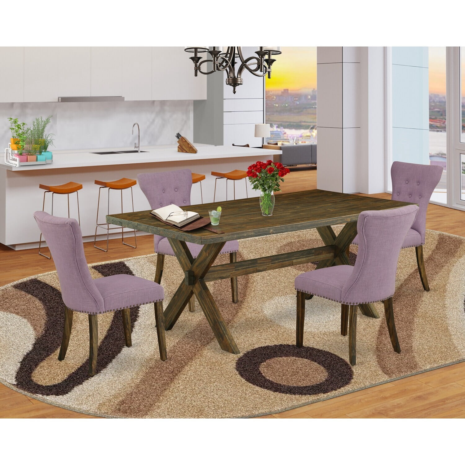 HomeStock Southwestern Sanctuary 5-Pc Modern Dinette Set Included 4 ...
