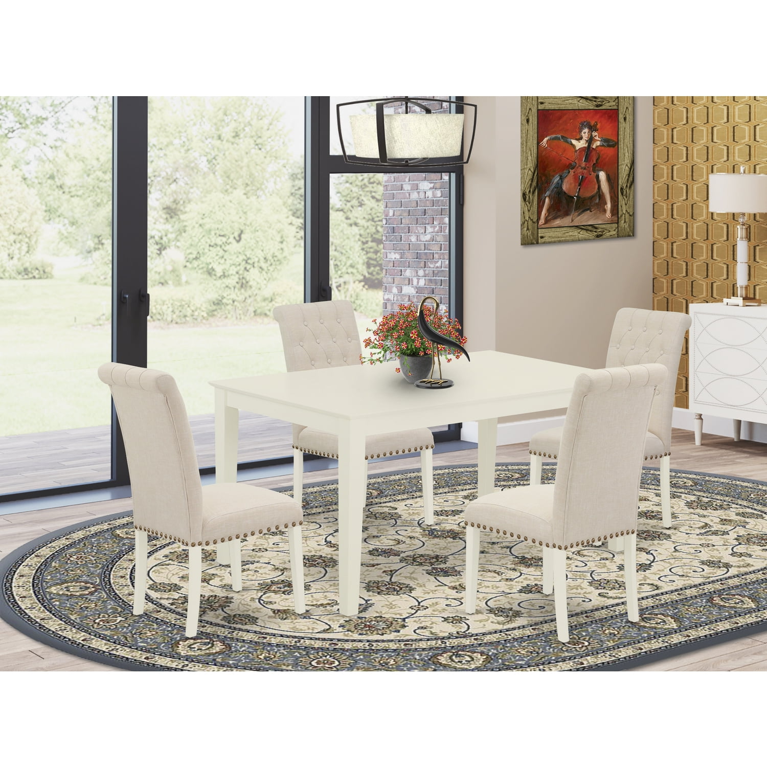 HomeStock Southwestern Style 5Pc Dining Set Includes A Rectangle ...