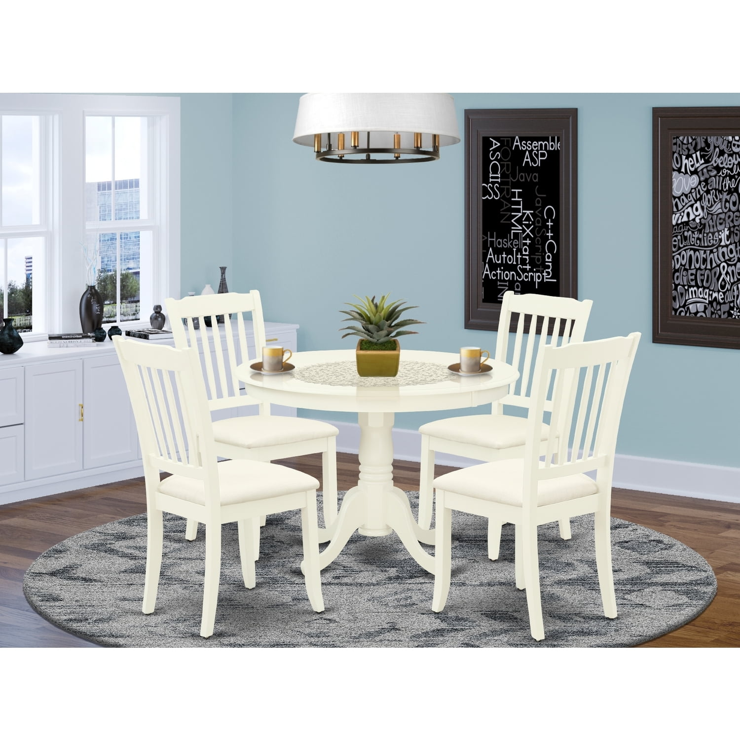 HomeStock Southwestern Style 5Pc Dining Set Includes A Round Dinette ...