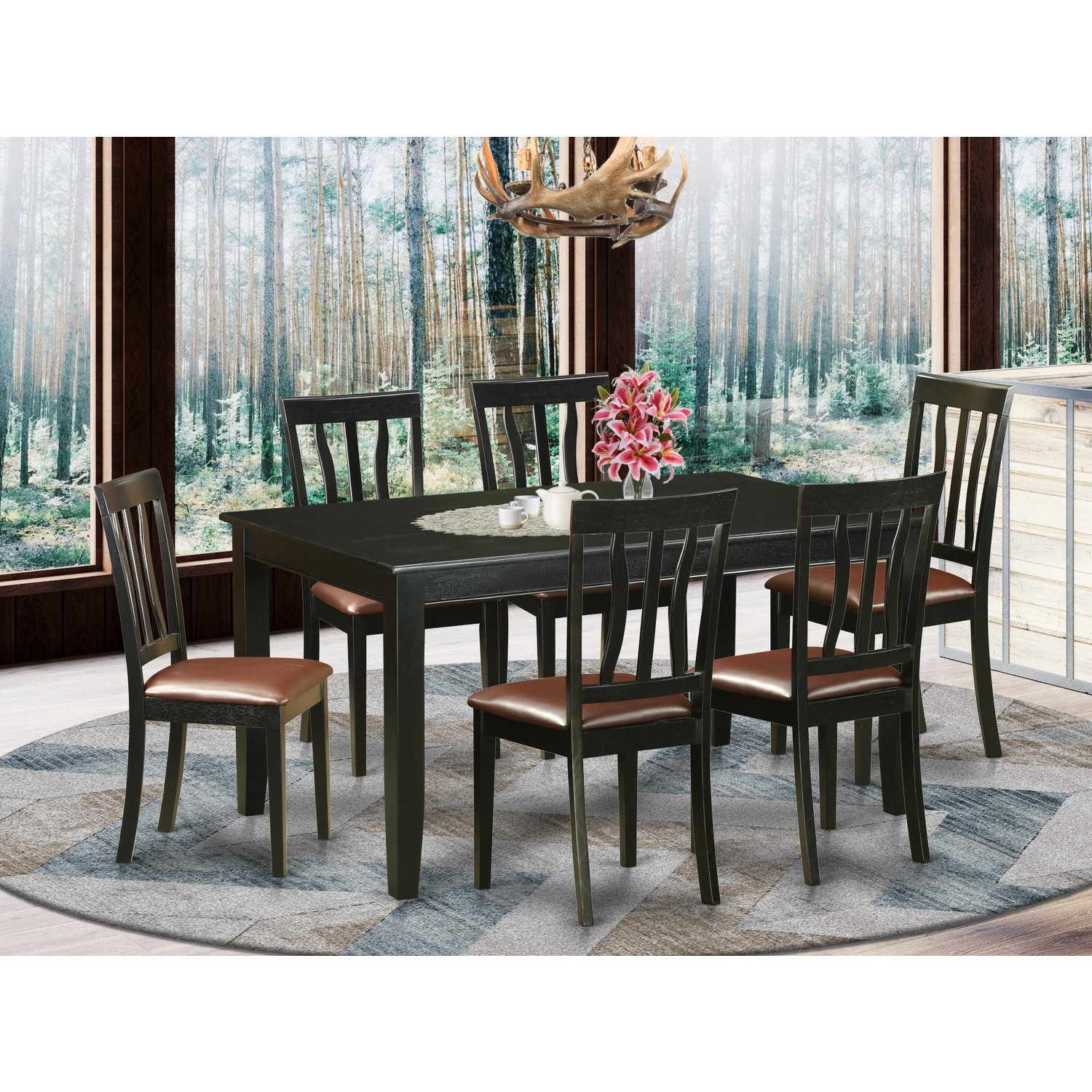 HomeStock Southwestern Style Set - Table And Dining Chairs - Walmart.com