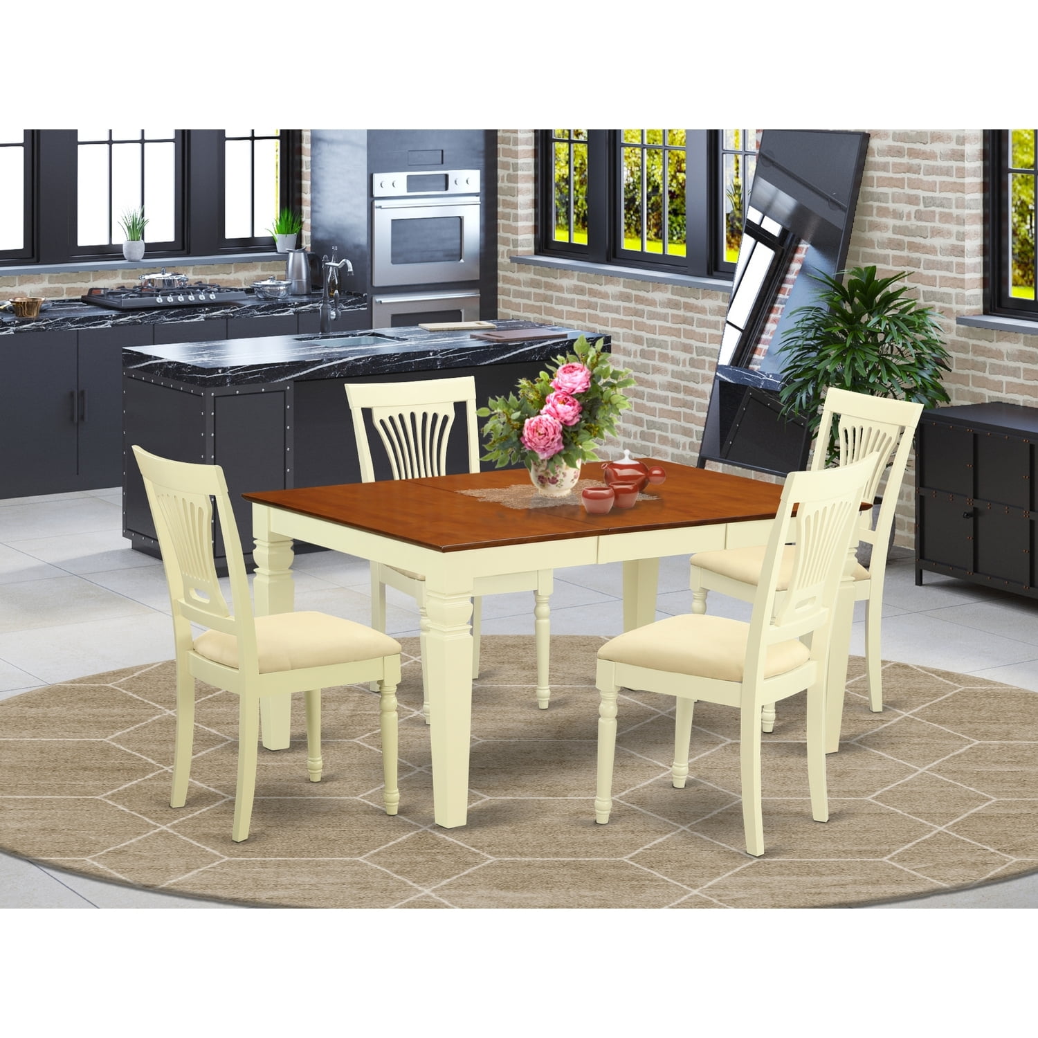 Southwestern Dining Set - Table & Chairs - 7 Piece Wood Dinette Set ...