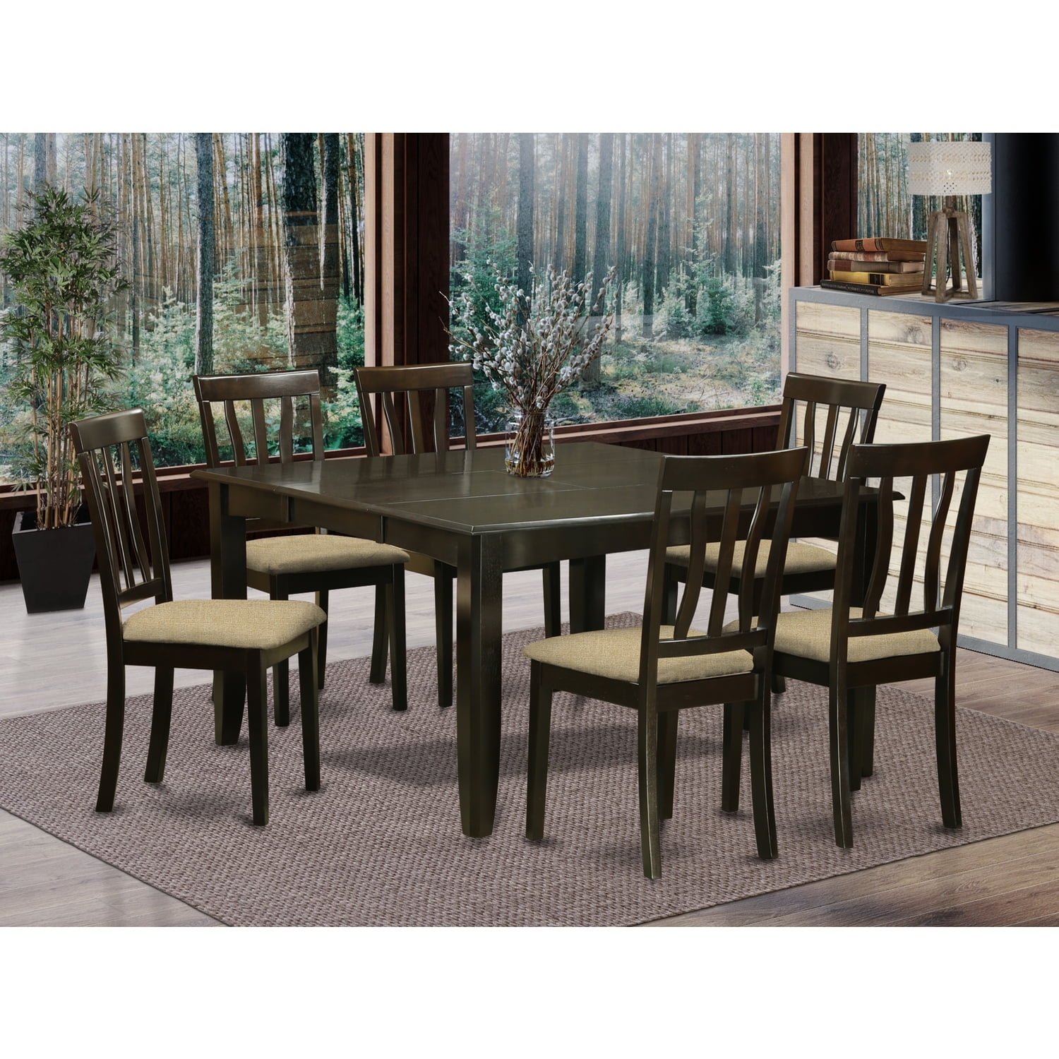 Southwestern Dining Table Set - 54 Inch Kitchen Table with 8 Chairs ...
