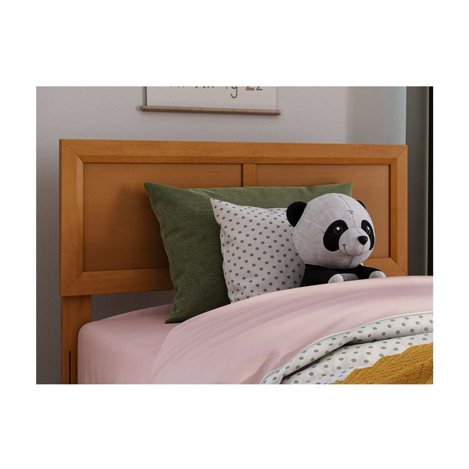Wood Headboard - Twin Solid Hardwood Adjustable Panel Design - Light ...