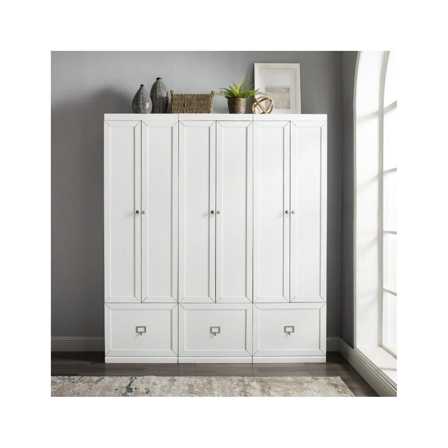 HomeStock Suburban Soiree 3-Piece Entryway Set with 3 Pantry Closets ...