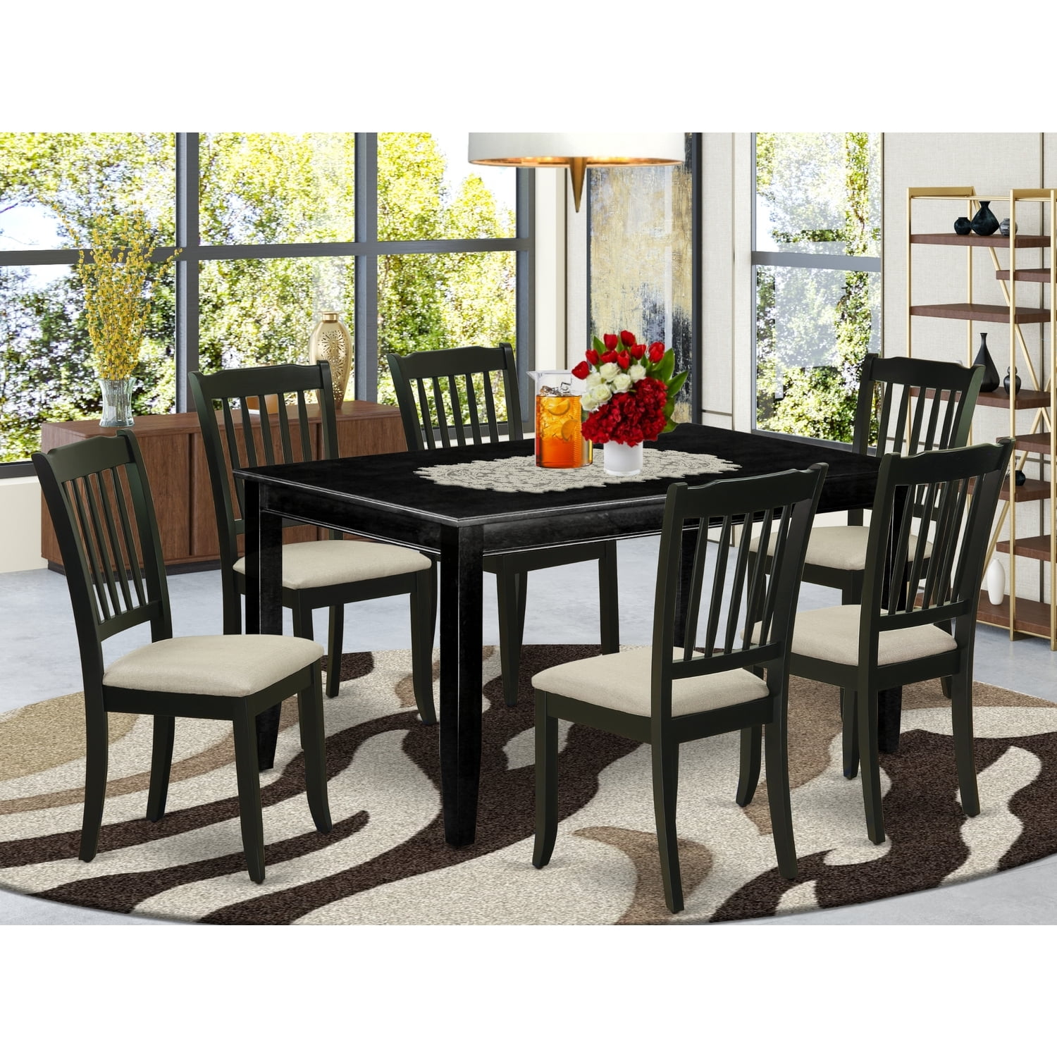 HomeStock Suburban Soiree 7Pc Dinette Set Includes A Rectangular ...