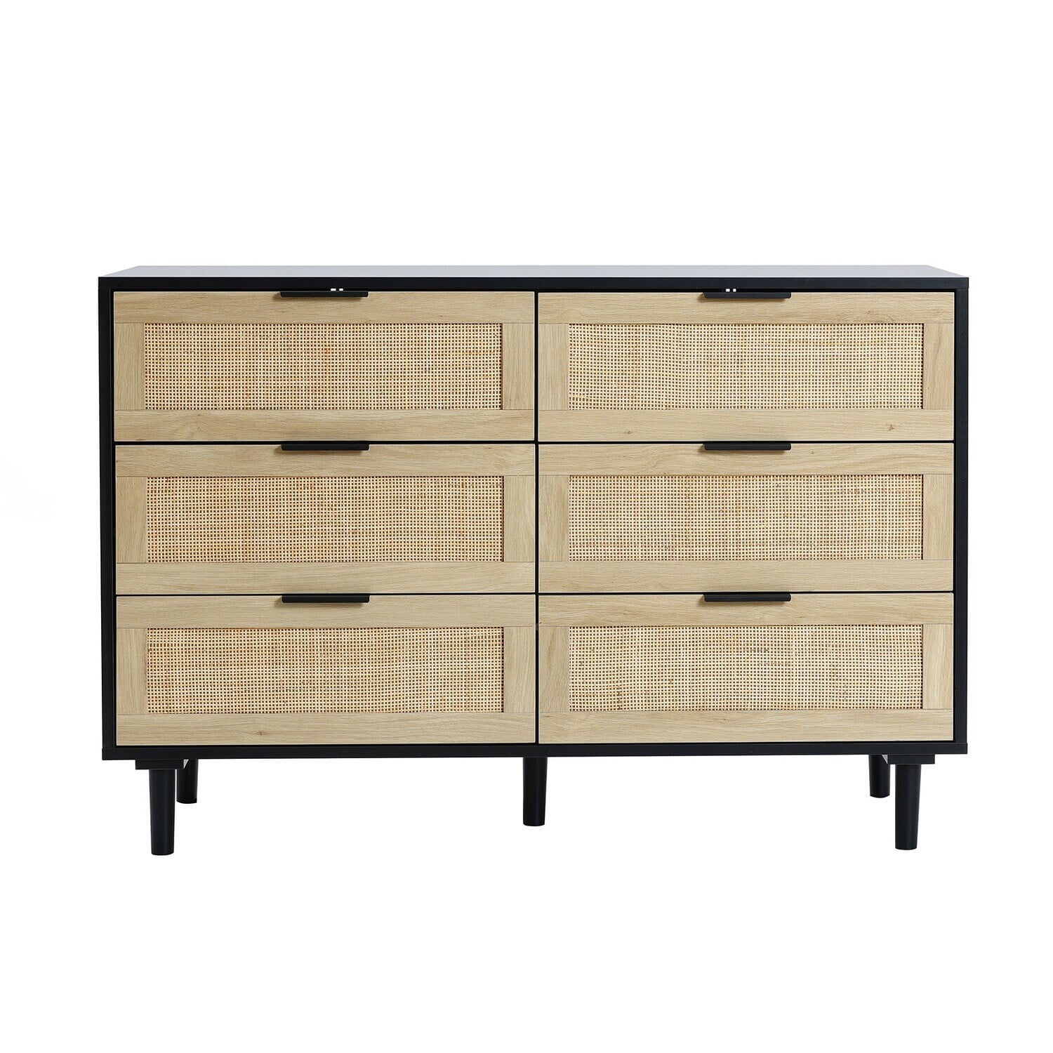 HomeStock Suburban Soiree And Brown Wood 6-Drawer Retro Renaissance ...