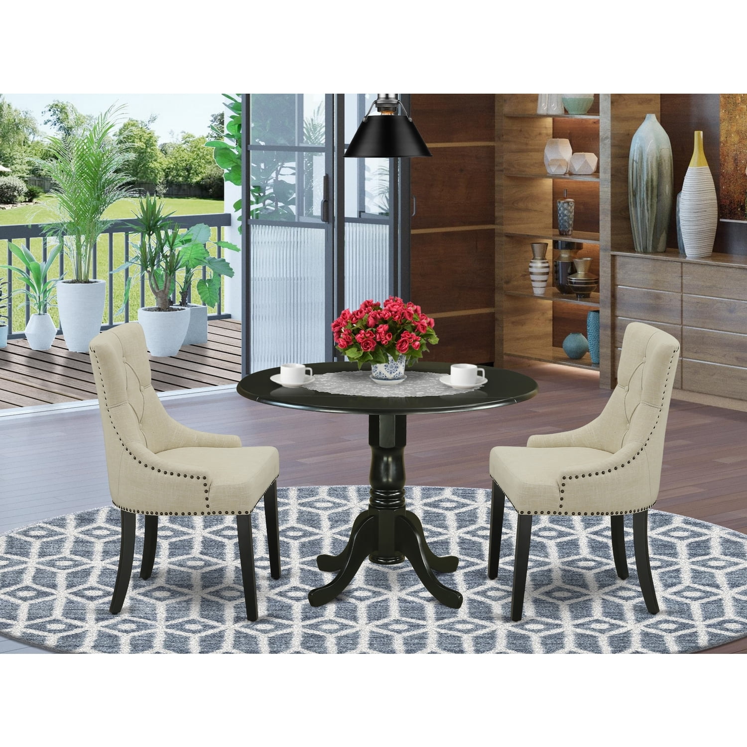 HomeStock Suburban Sophistication 3Pc Dinette Set Includes A Rounded ...
