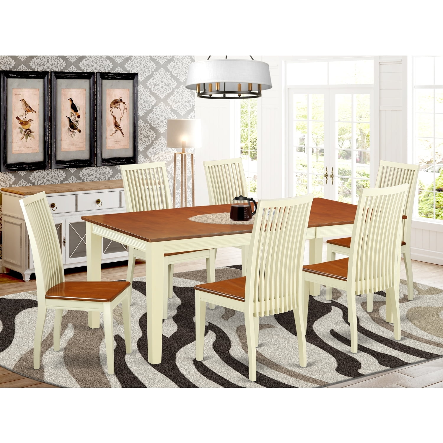 HomeStock Suburban Sophistication 7 Pc Set With A Kitchen Table And 6 ...