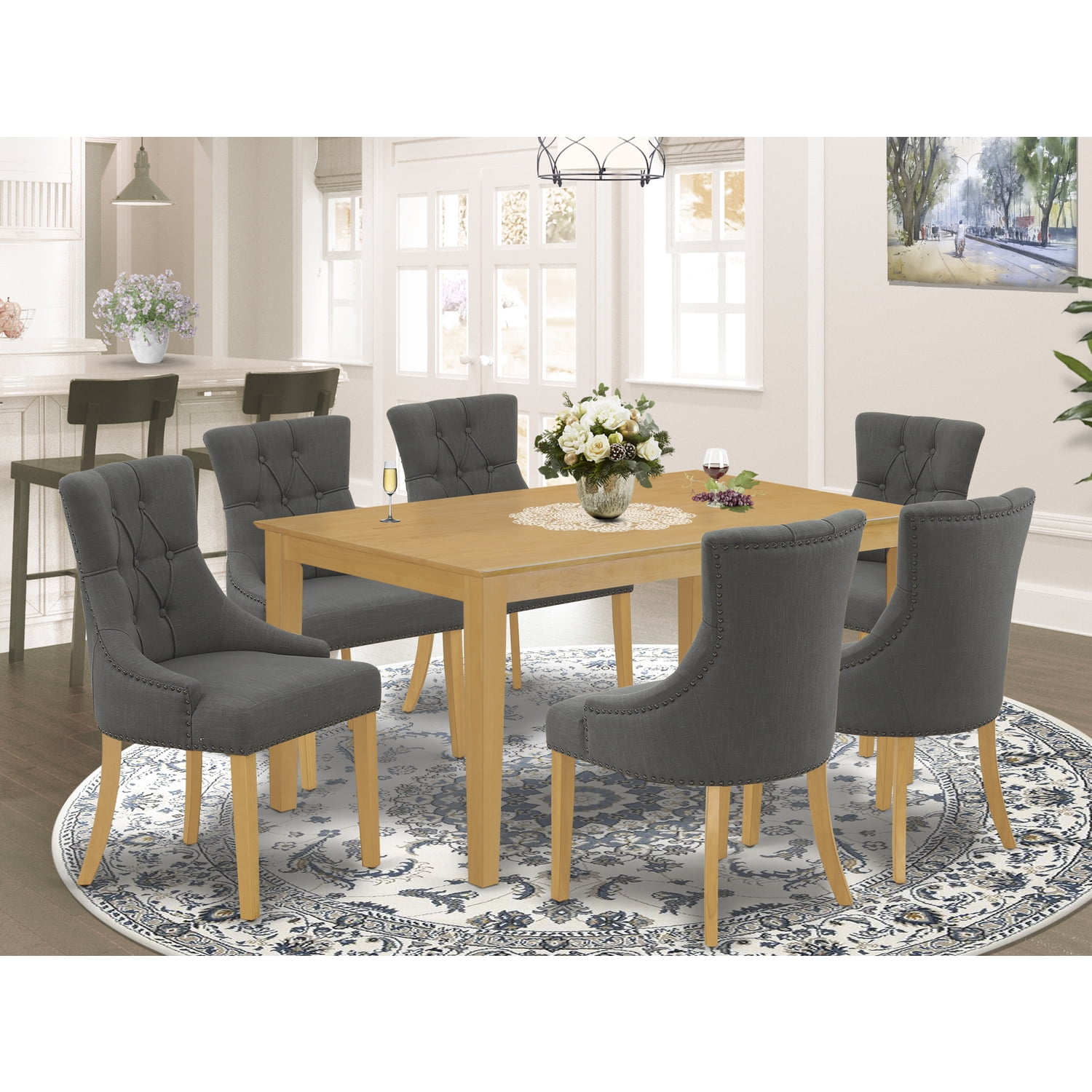 HomeStock Suburban Sophistication 7Pc Dinette Set Includes A ...