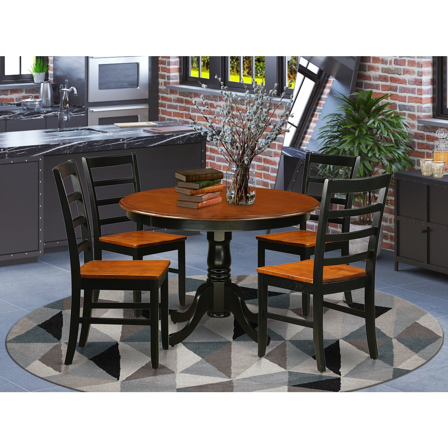 Kitchen Table Set with Dining Chairs - 5 Piece Dinette Table & Chair ...