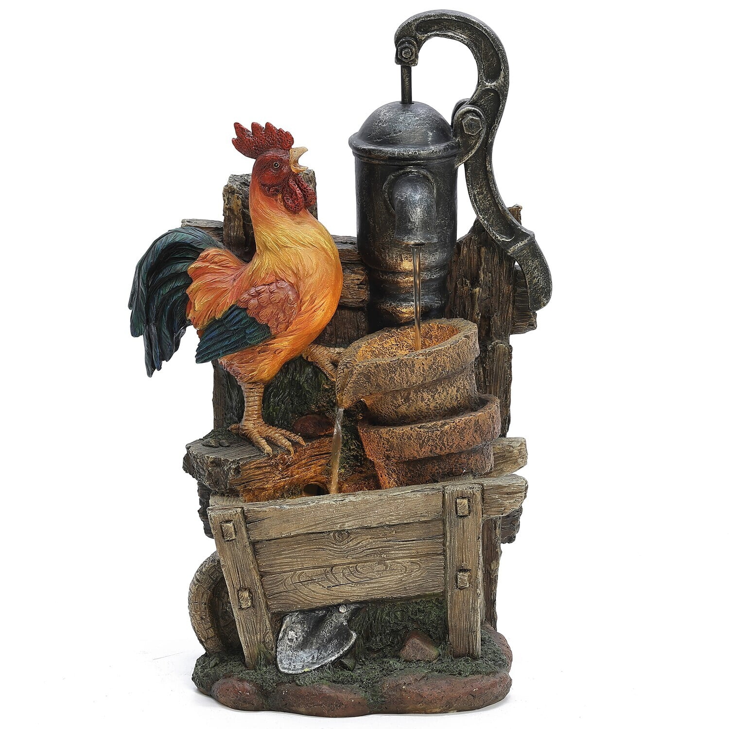 HomeStock Suburban Sophistication Farmhouse Pump And Rooster Resin ...
