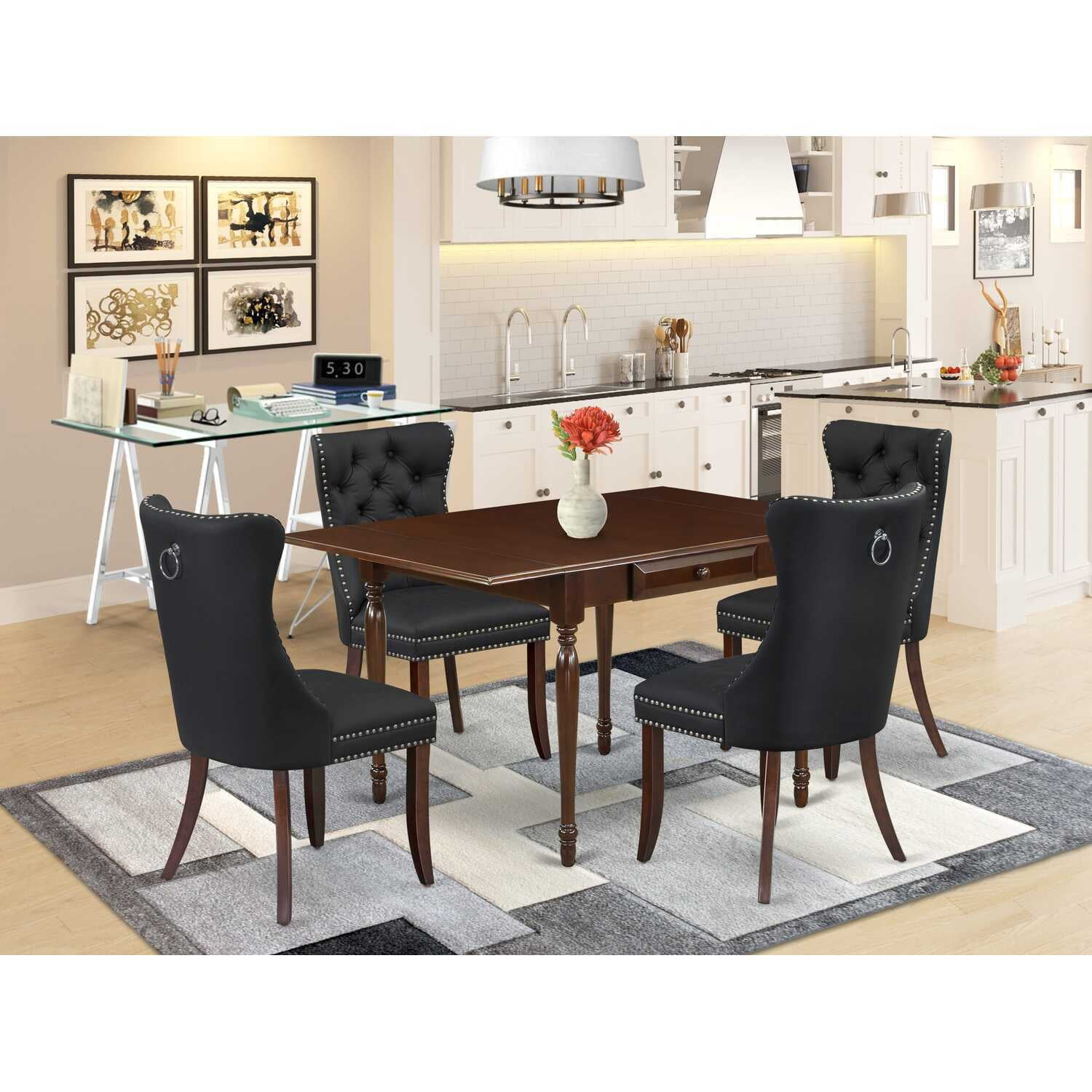 HomeStock Timeless Trends Compact Dining Table Set Consists of a ...