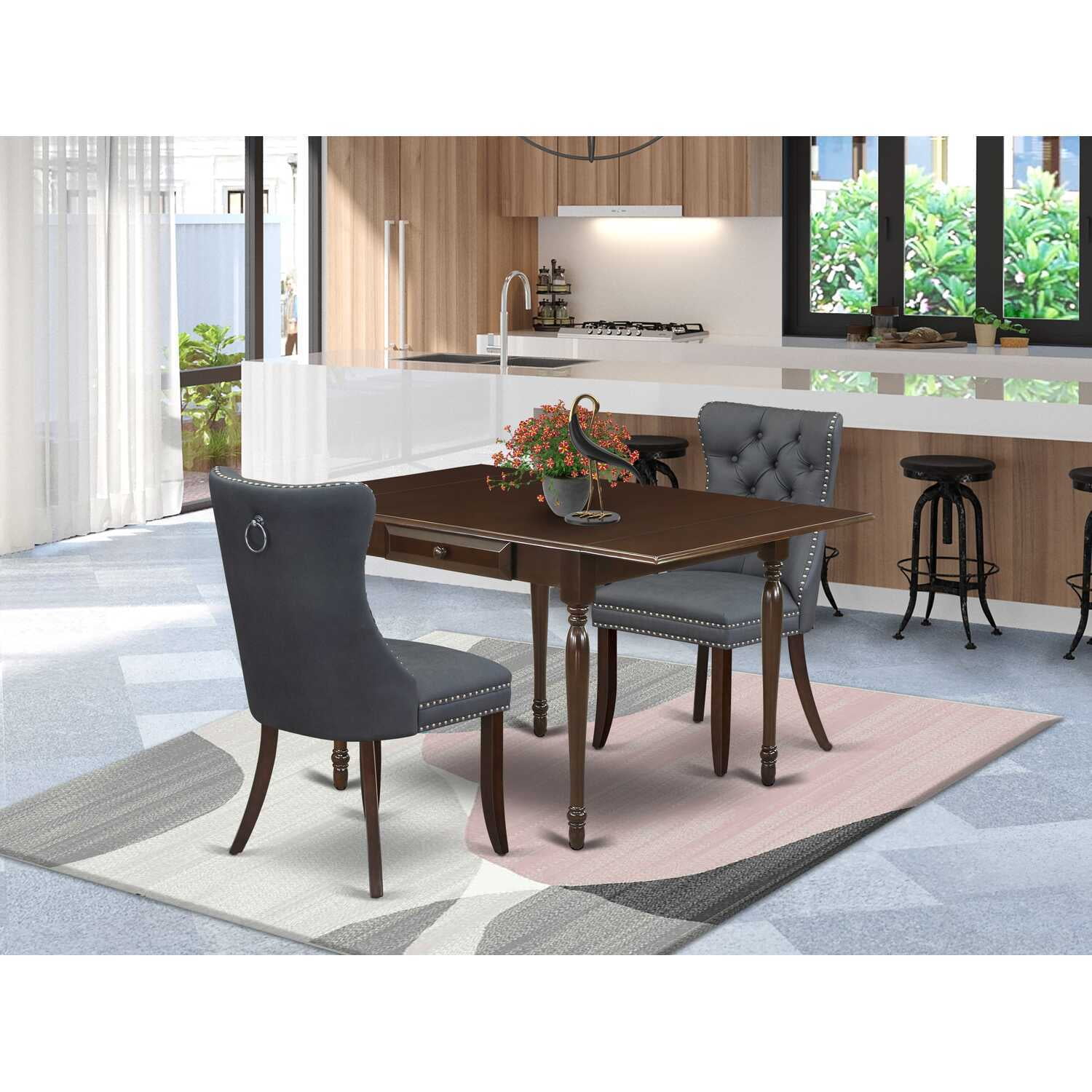 HomeStock Timeless Trends Compact Dining Table Set Consists of a ...