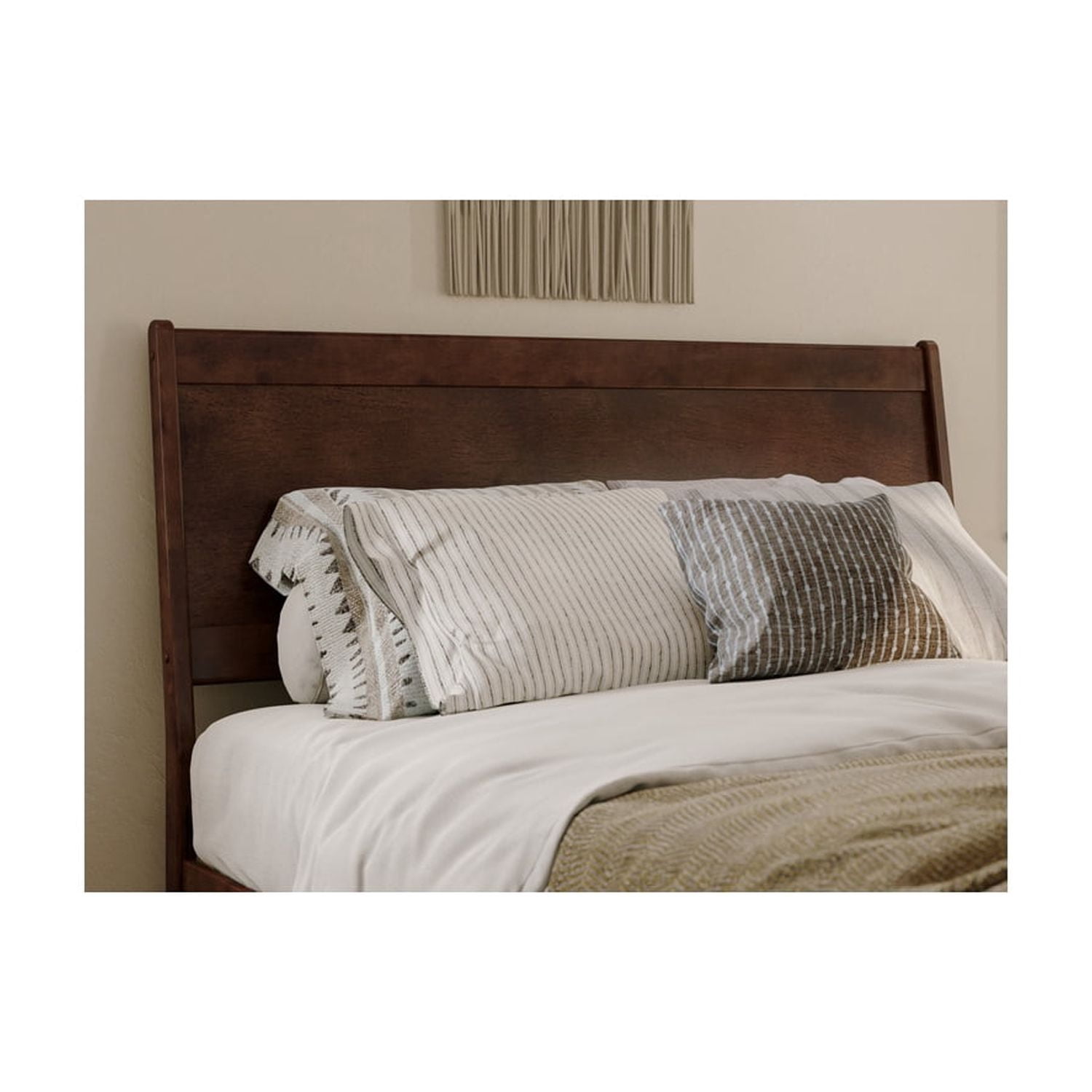HomeStock Timeless Trends Solid Wood Panel Headboard in Walnut ...