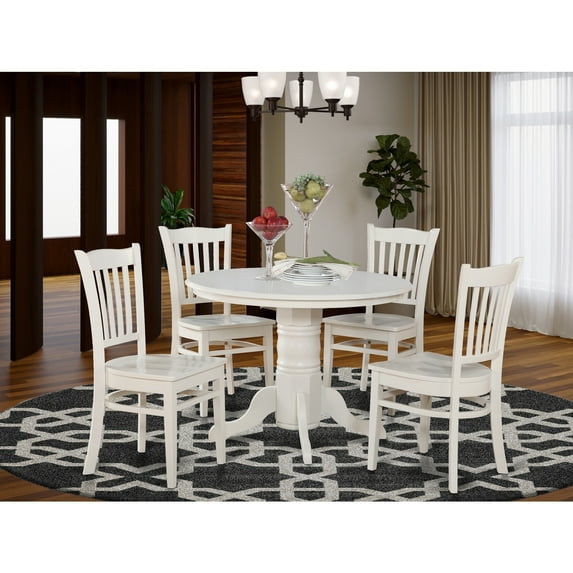 Kitchen Table Set 5 Piece Round - 42 Inch Dining Table with 4 Chairs ...